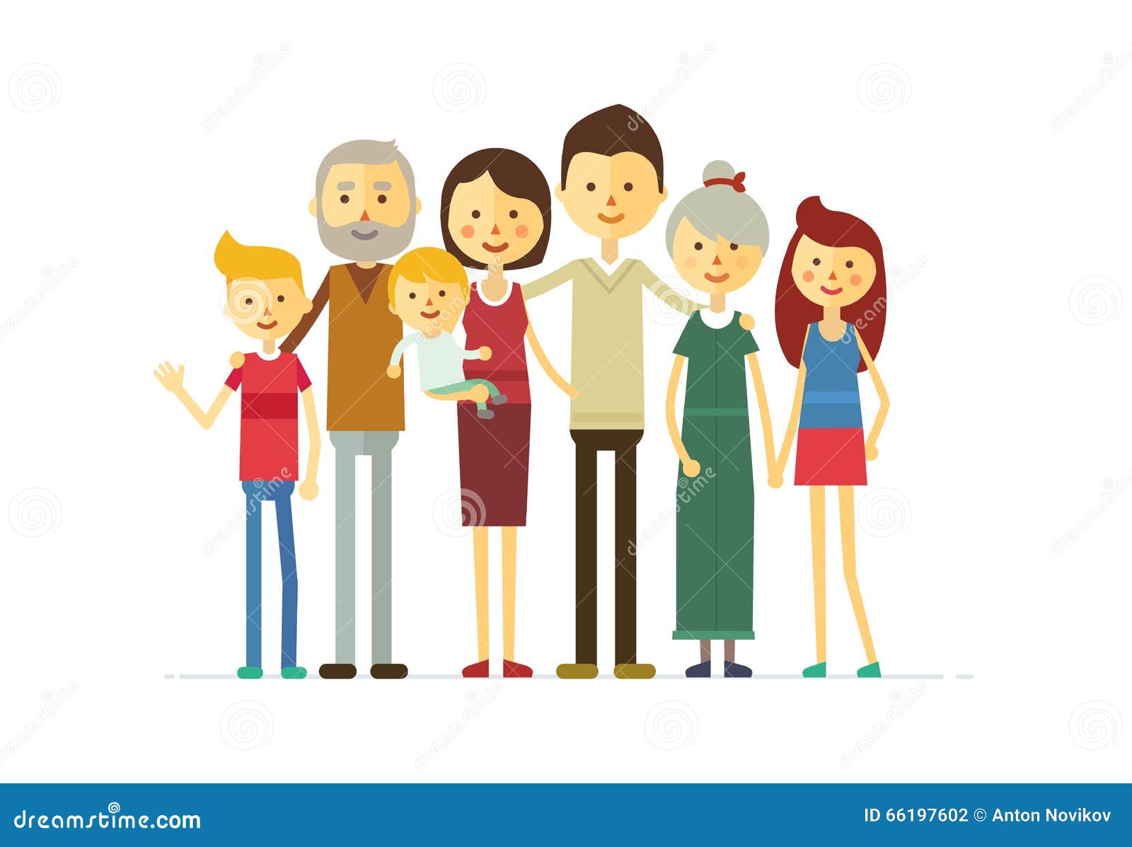 Family Portrait at the Simple Style Stock Vector - Illustration of ...