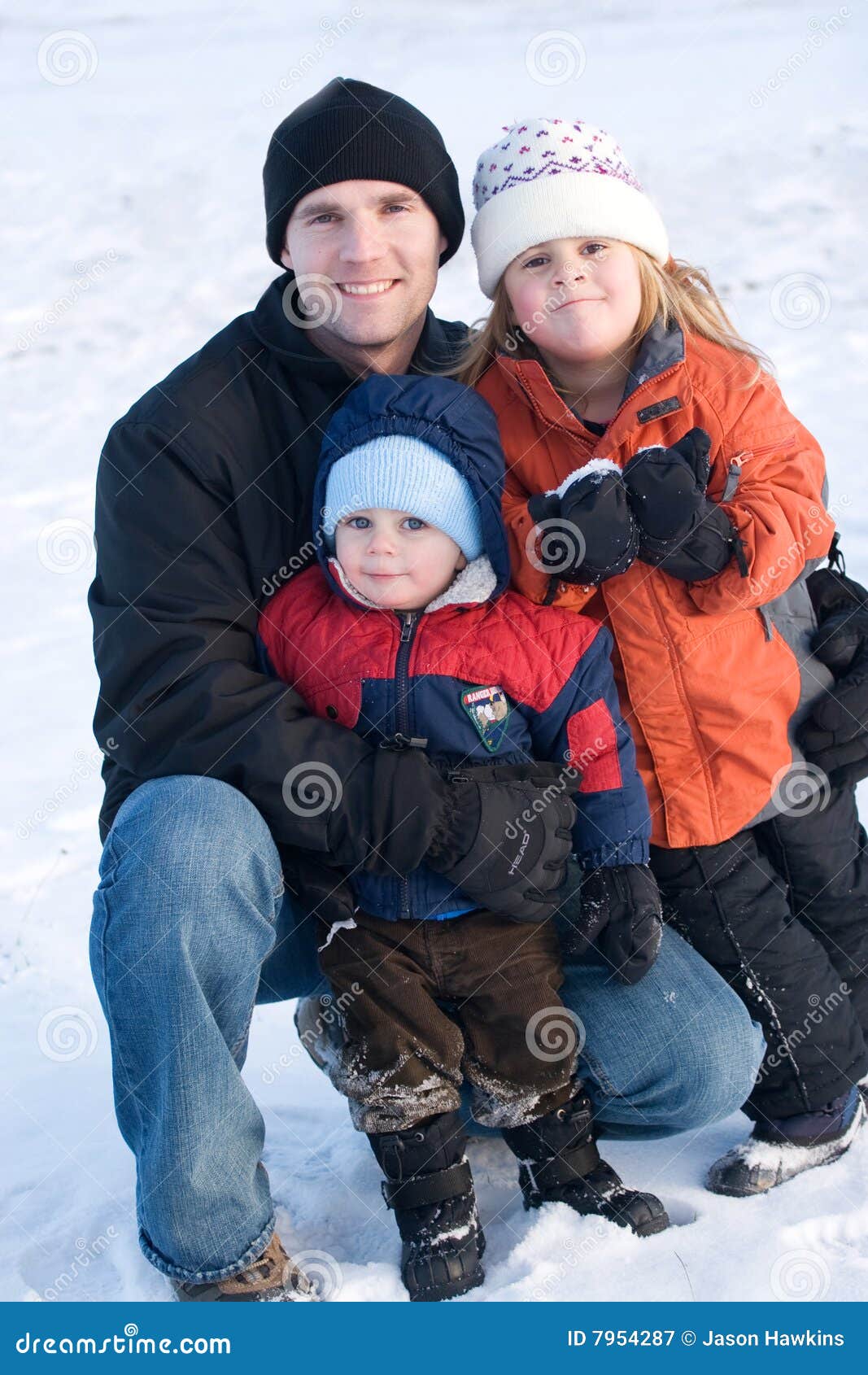 Family Portrait in the Snow Stock Image - Image of smile, outside: 7954287