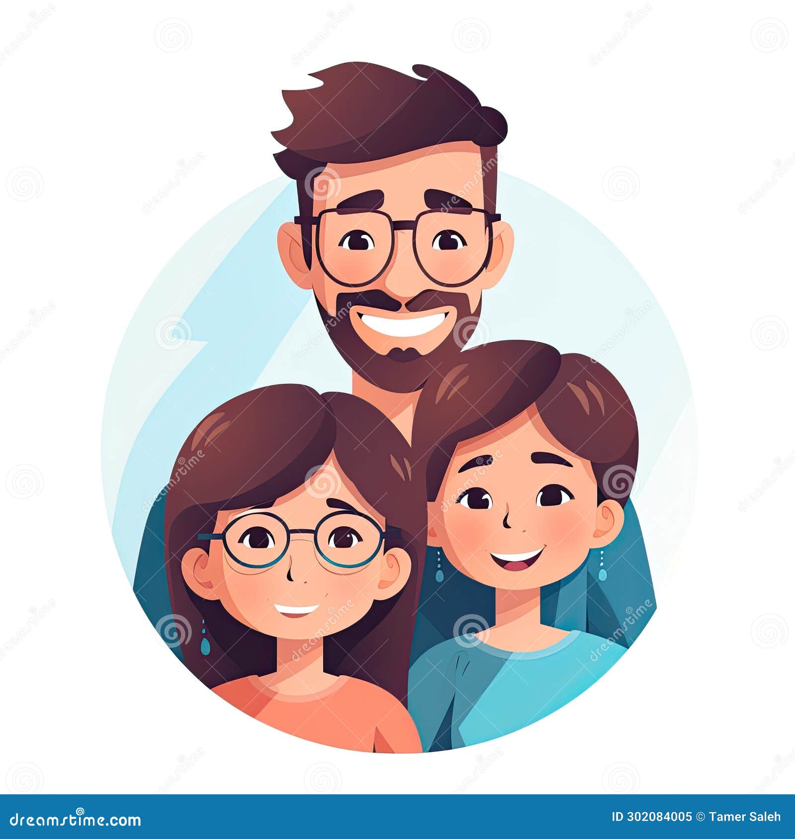 Family Portrait Vector Illustration. Stock Illustration - Illustration ...