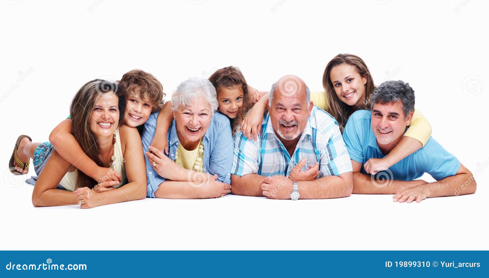 Family Portrait on White Background Stock Photo - Image of family, girl ...