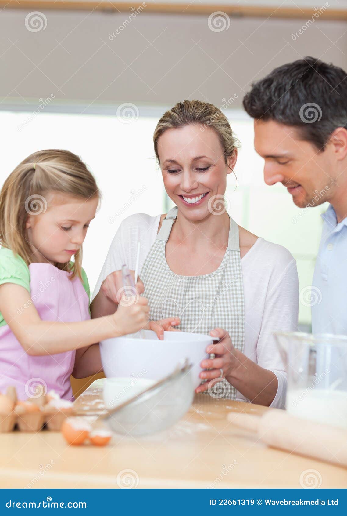 Family Preparing Cookies Together Stock Image - Image of joyful ...