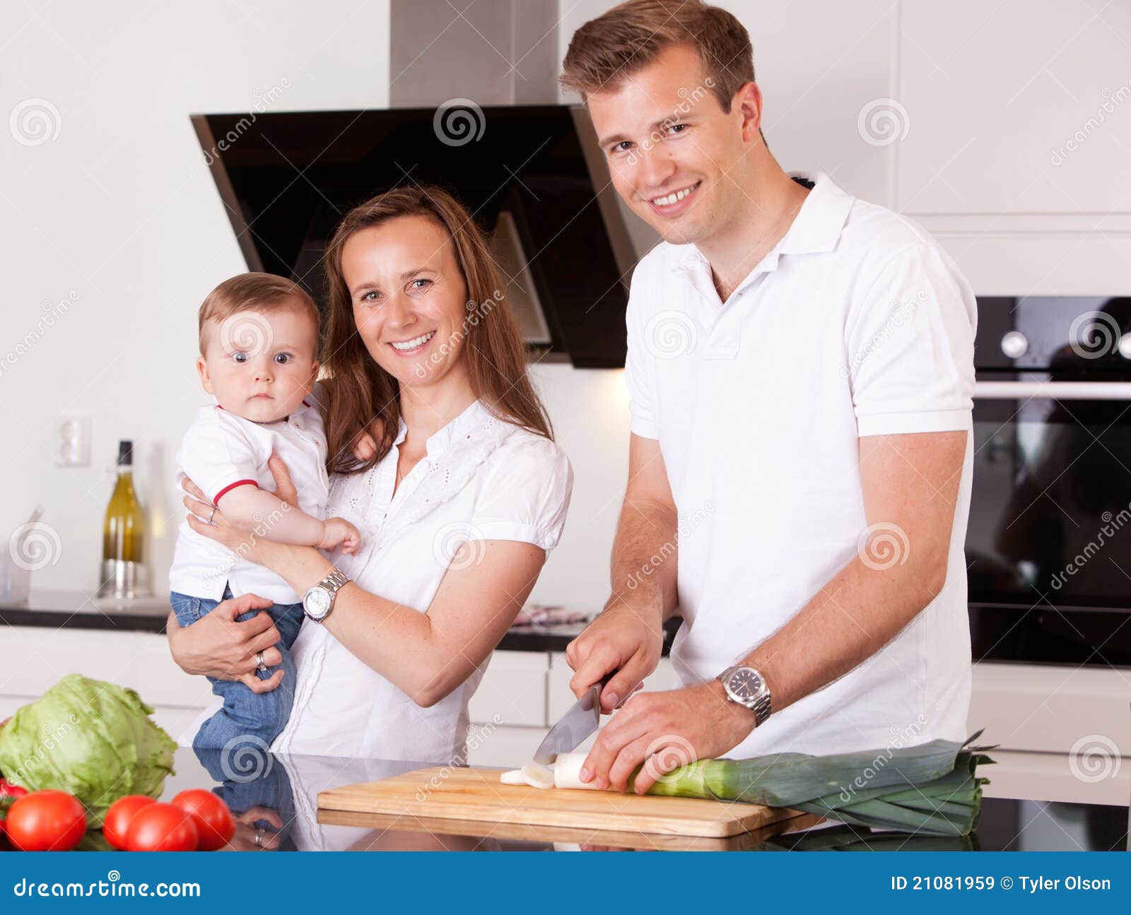 Family Preparing Meal stock image. Image of home, cheerful - 21081959