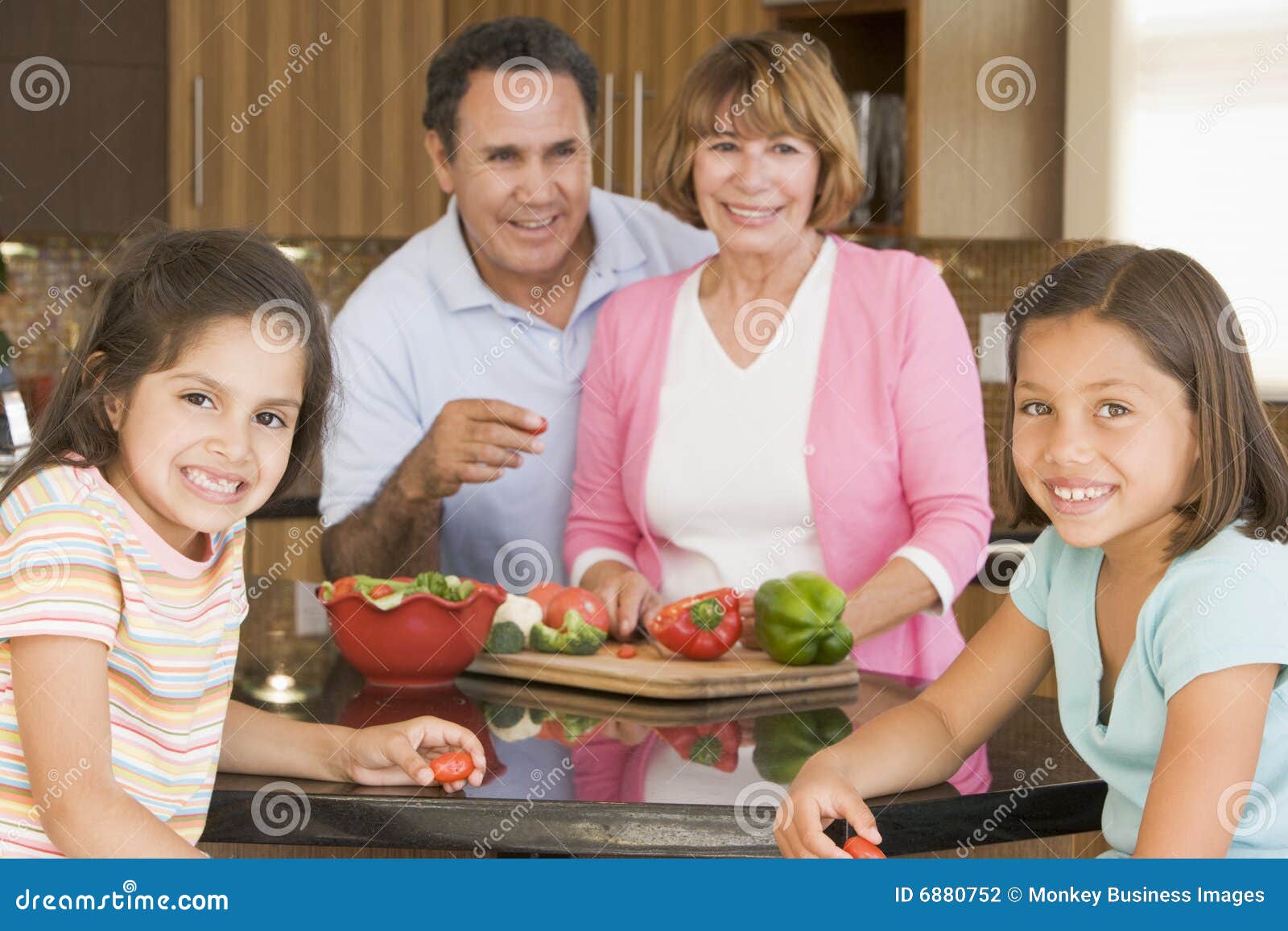 Family Preparing Meal Together Stock Photo - Image of american, dinner ...
