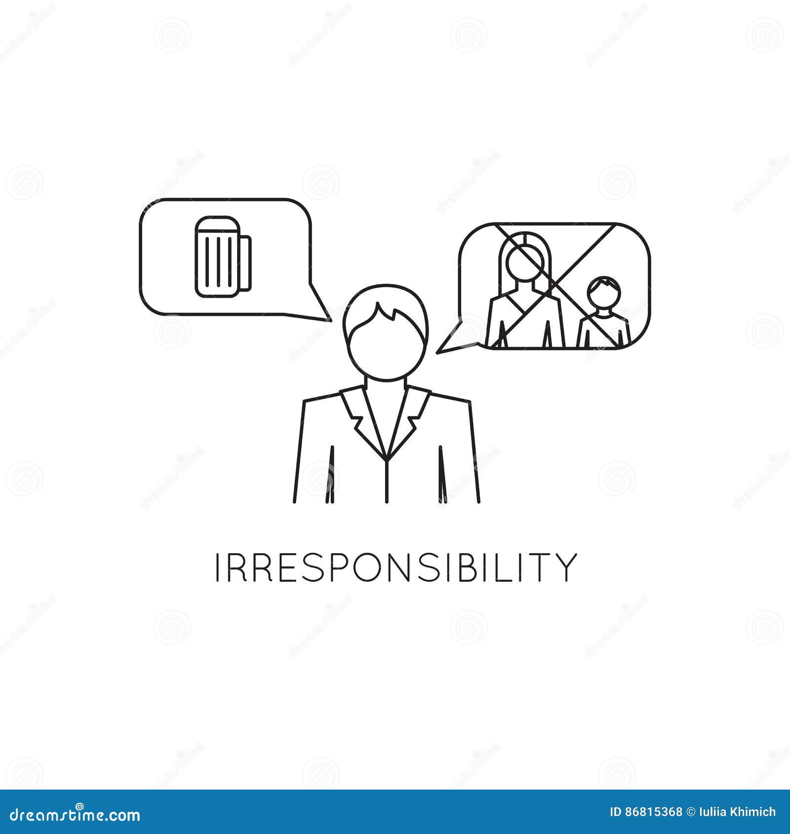 Family problems line icon stock vector. Illustration of family - 86815368