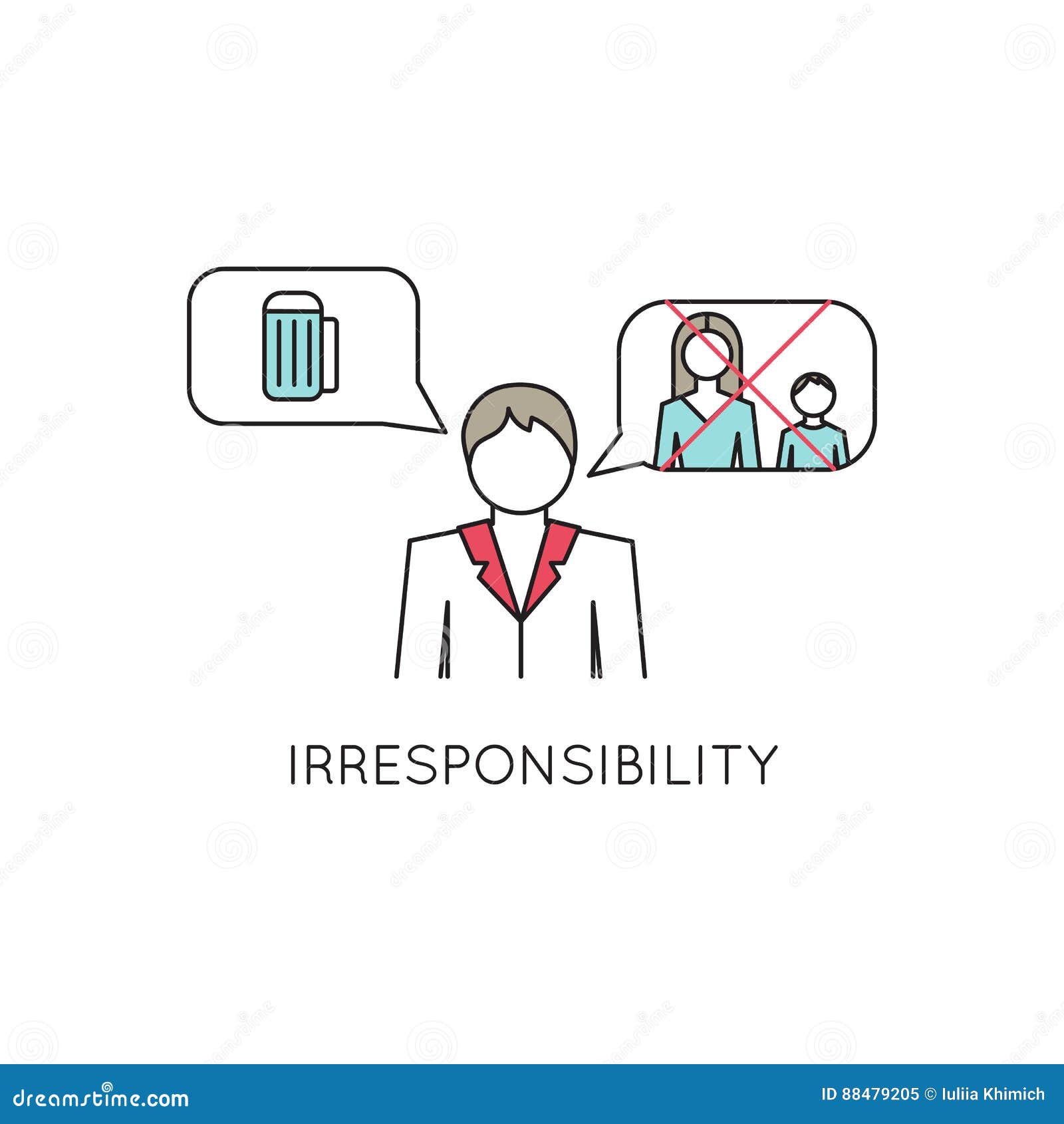 Family problems line icon stock vector. Illustration of line - 88479205