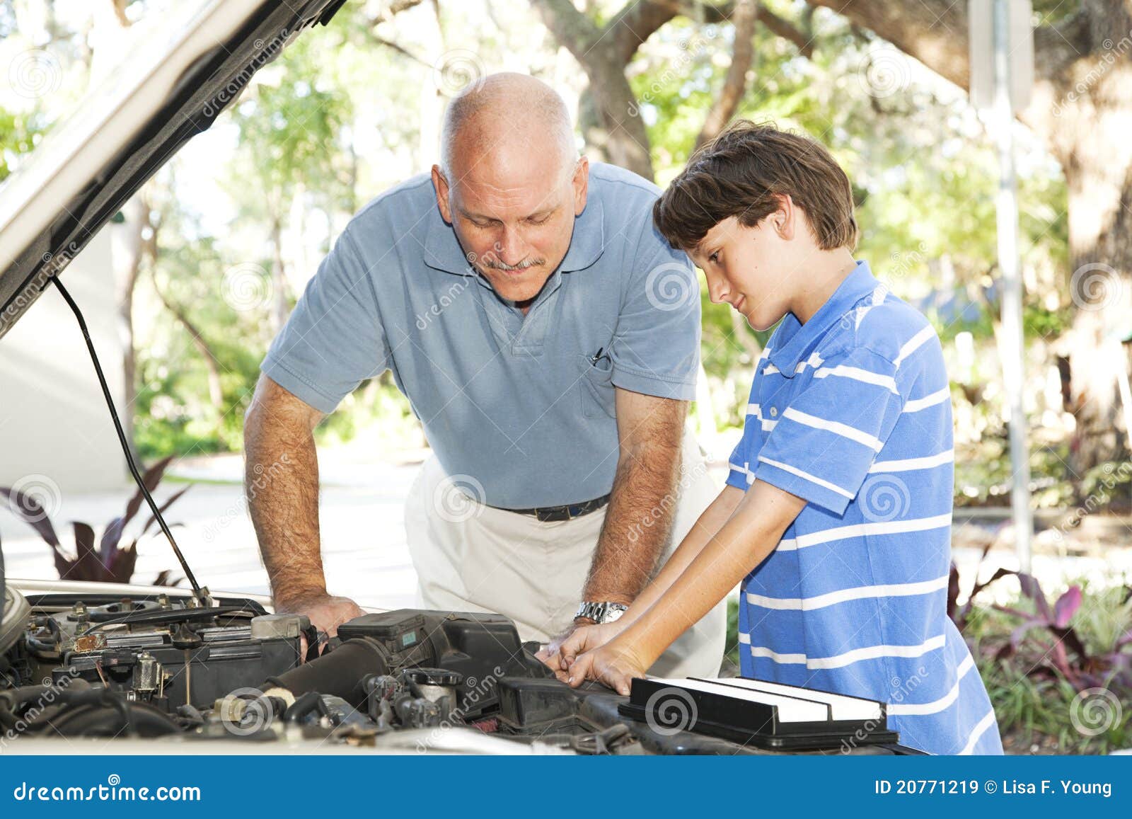 Family Project - Auto Repair Stock Image - Image of engine, mature ...