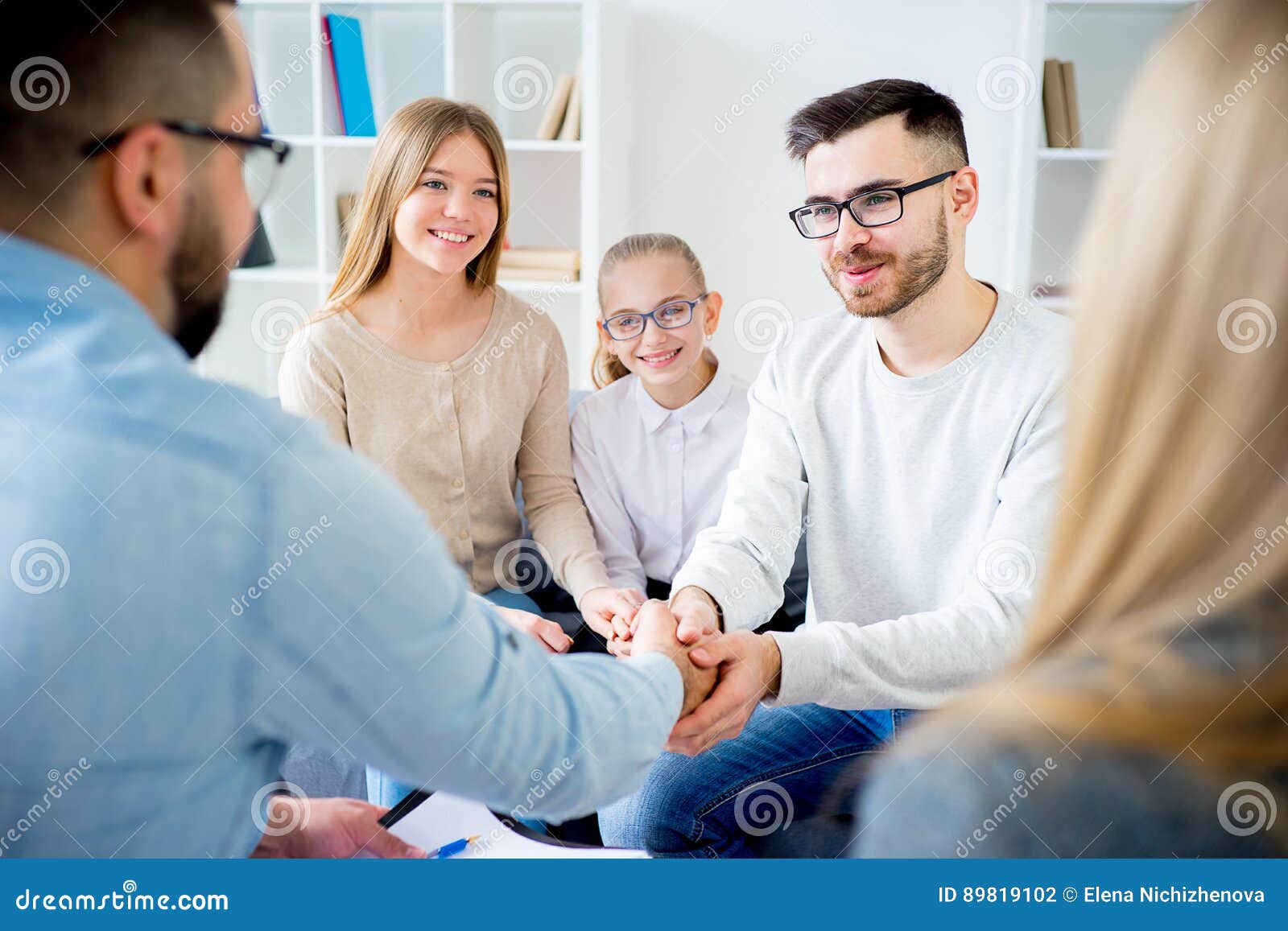 Family with psychologist stock photo. Image of assistance - 89819102