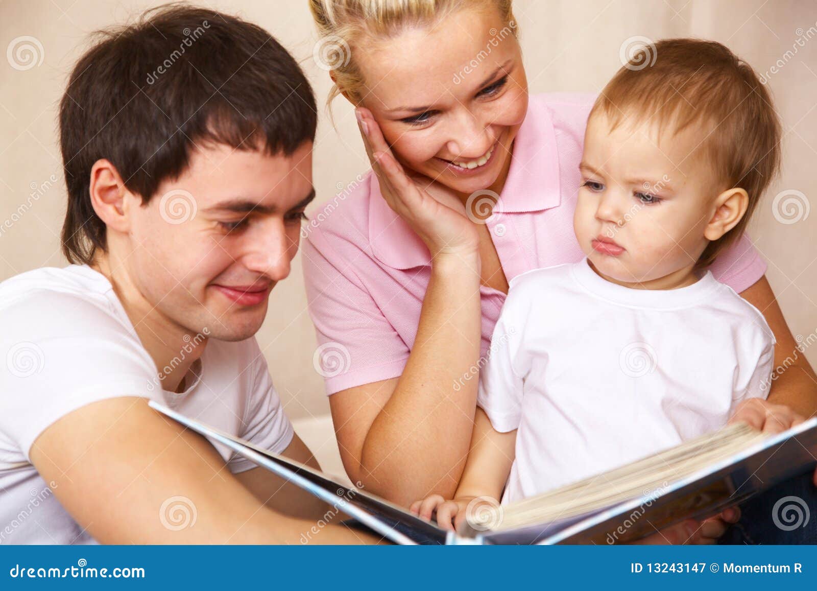 Family reading stock image. Image of happiness, baby - 13243147