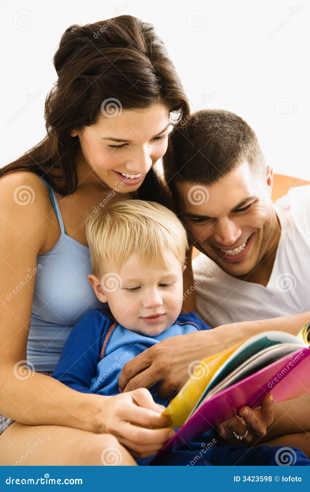 Family reading. stock photo. Image of children, people - 3423598