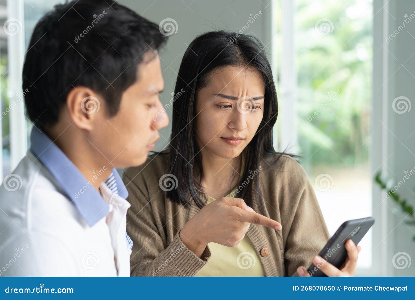 Family Relationship Problems. Wife and Argue with Husband at Home Stock ...