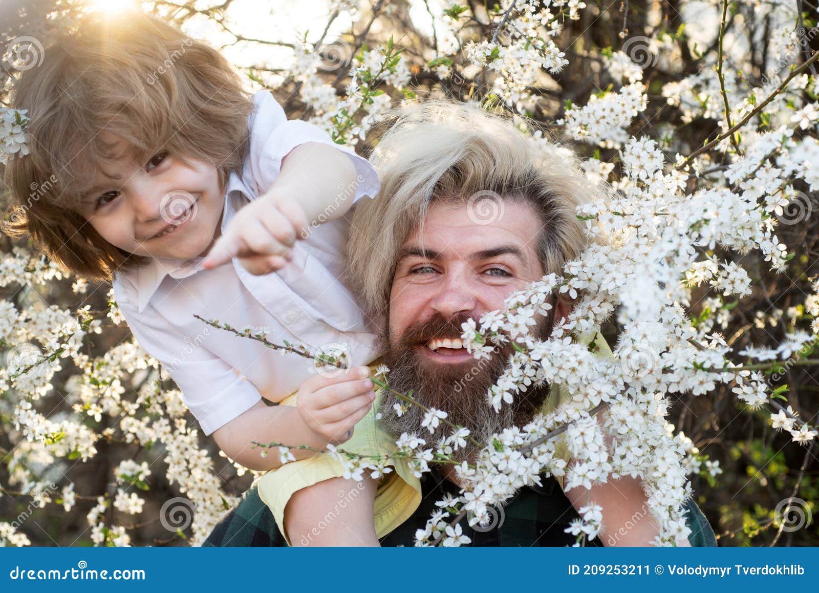 Family Relationships and Problems. Child with Dad in Summer Park ...