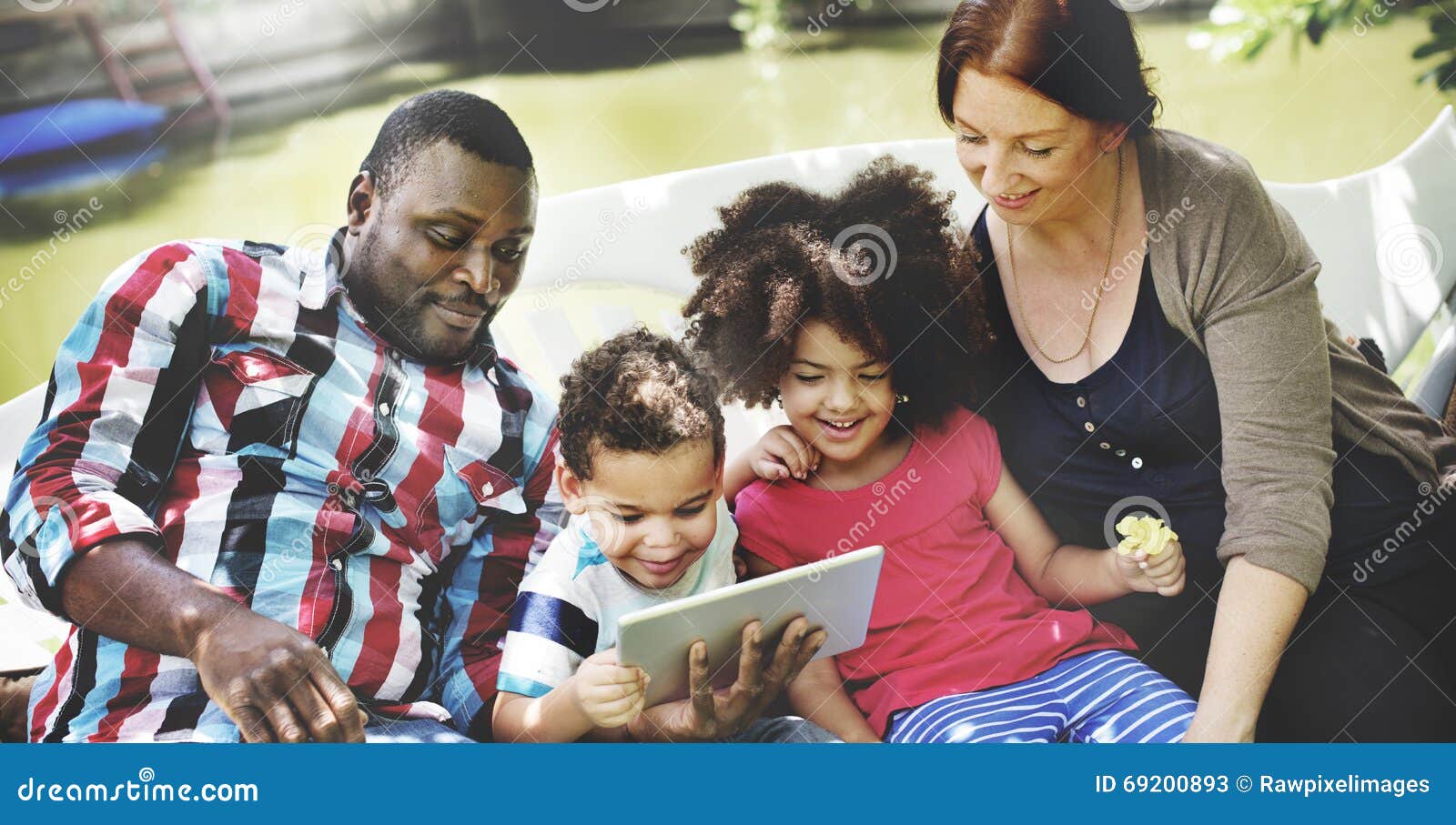 Family Relax Happiness Using Tablet Concept Stock Image - Image of ...