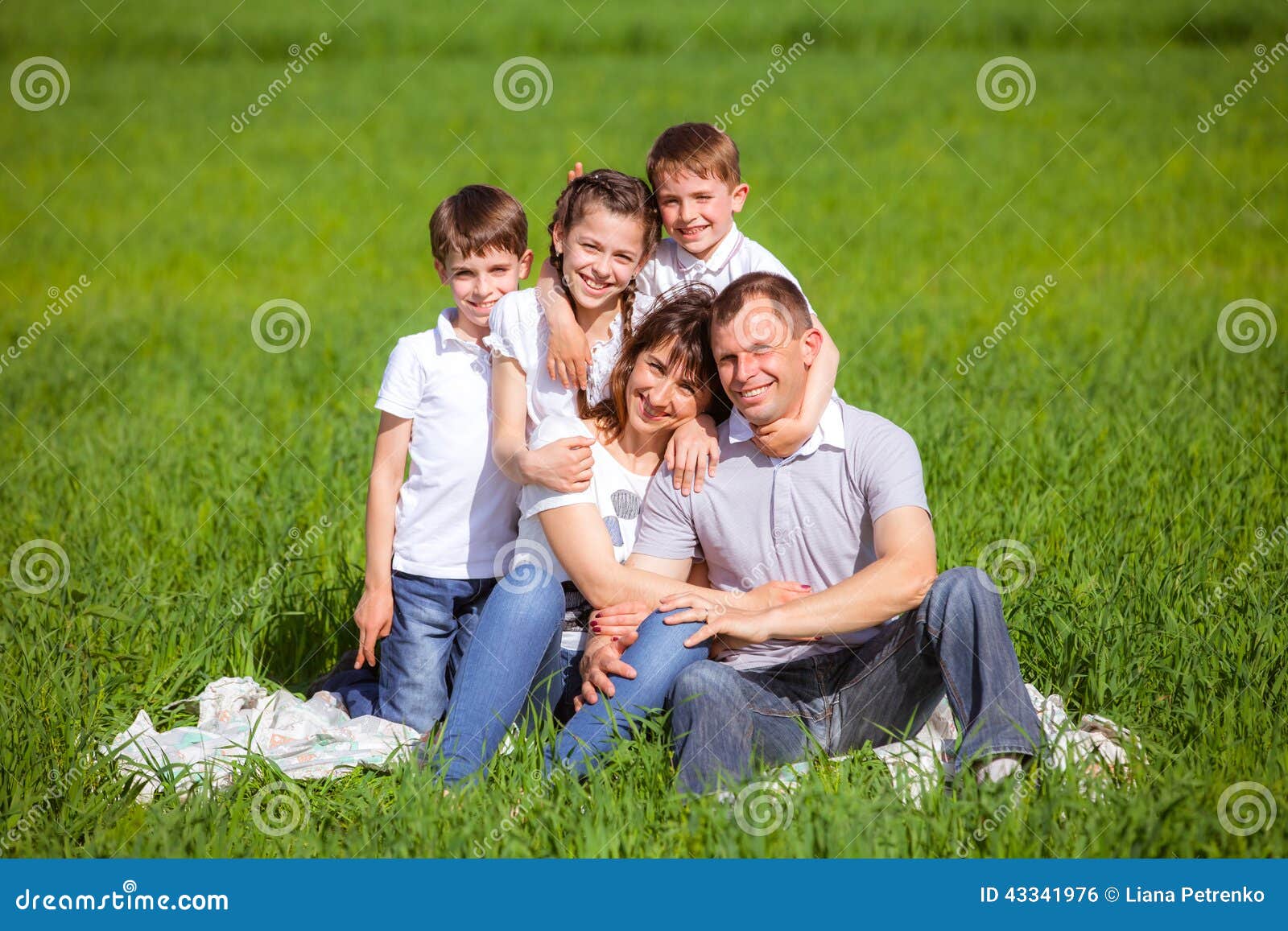 Family Relaxing in Countryside Stock Photo - Image of caucasian, male ...