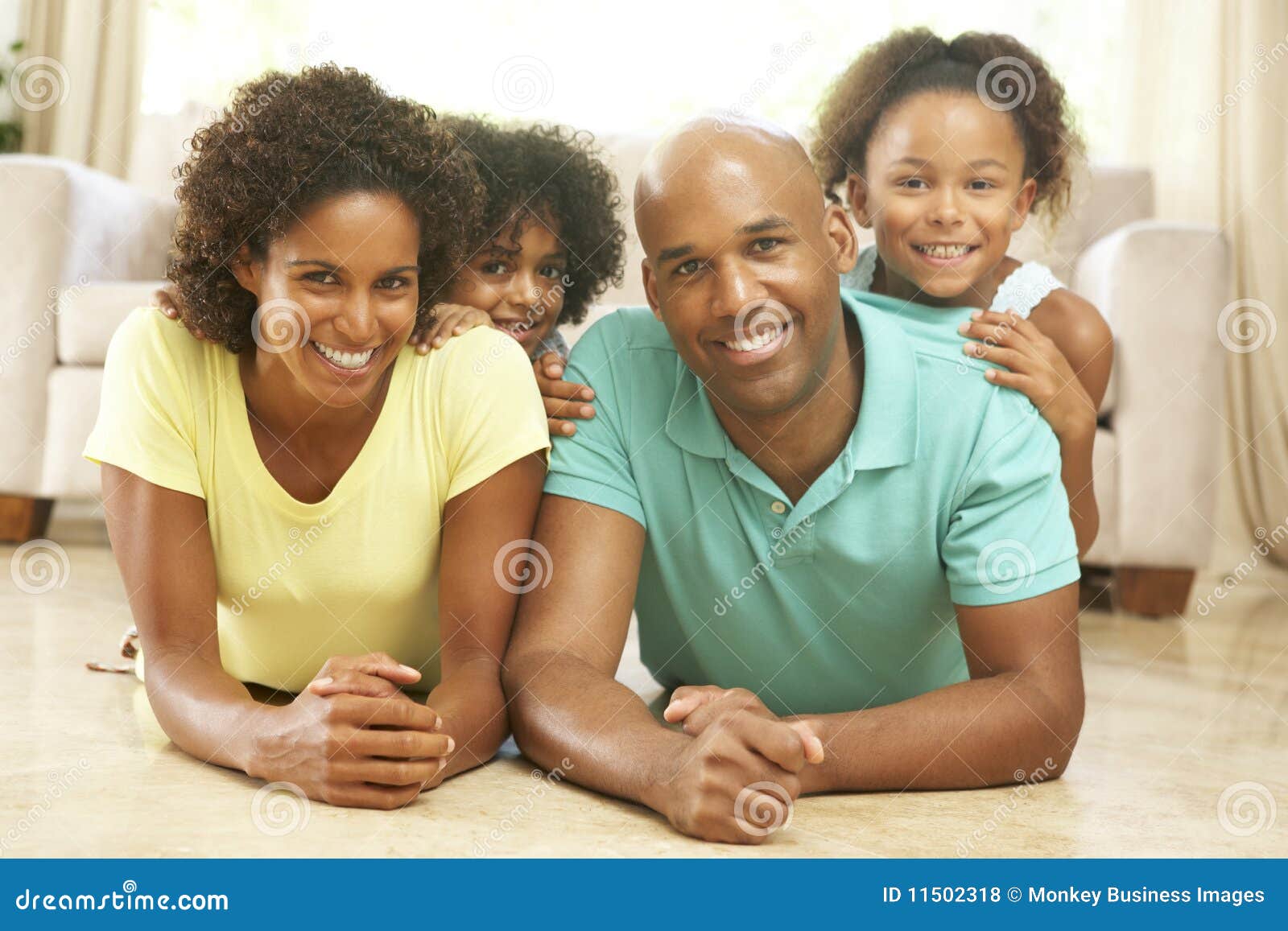 Family Relaxing at Home Together Stock Photo - Image of home, group ...