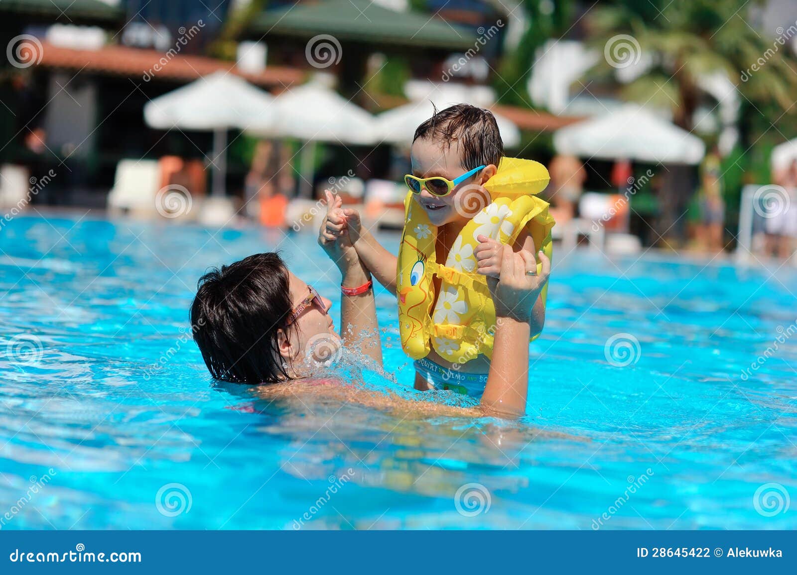 Family rest in pool stock photo. Image of beautiful, bathes - 28645422