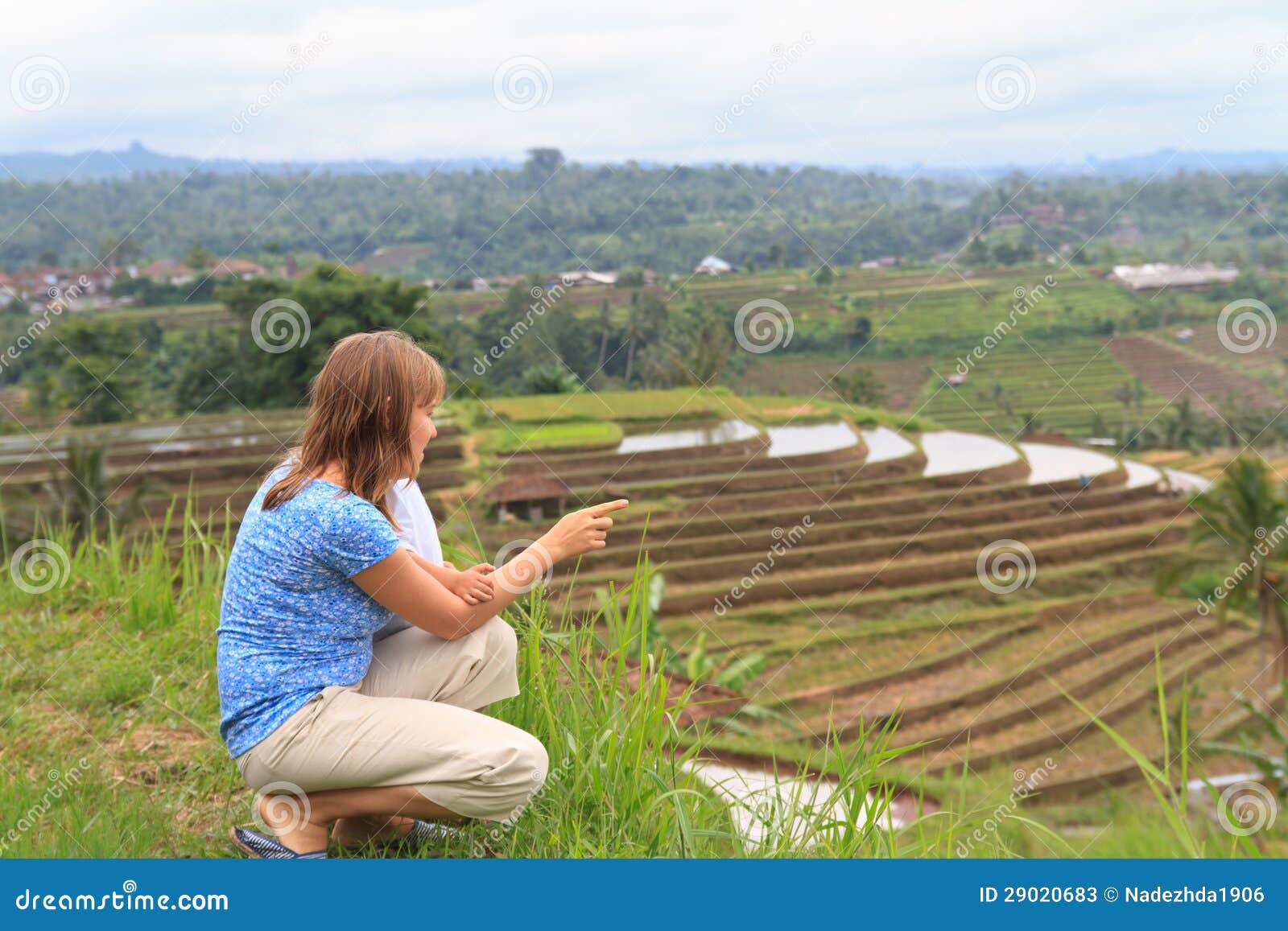 Family in rice fields stock image. Image of hill, landscape - 29020683