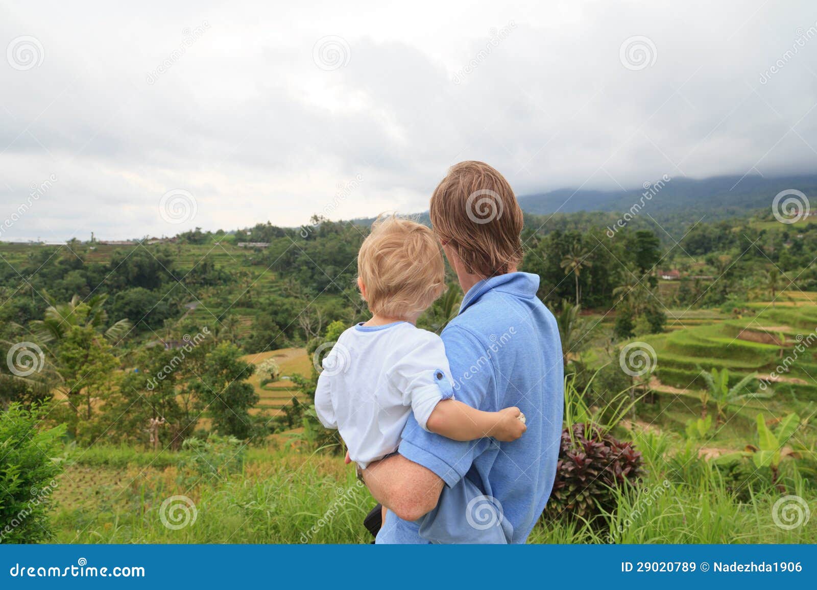 Family in Rice Fields of Bali Stock Image - Image of holiday, enjoying ...