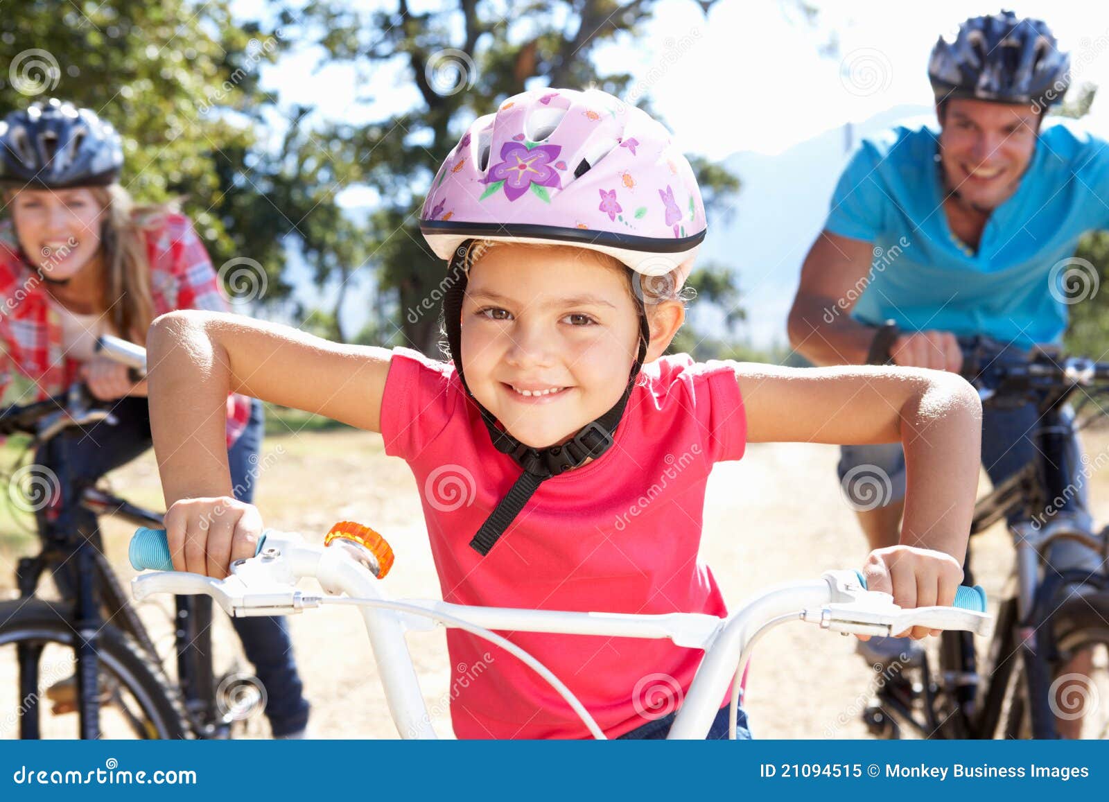 Family Riding Bikes Having Fun Stock Image - Image of outside ...