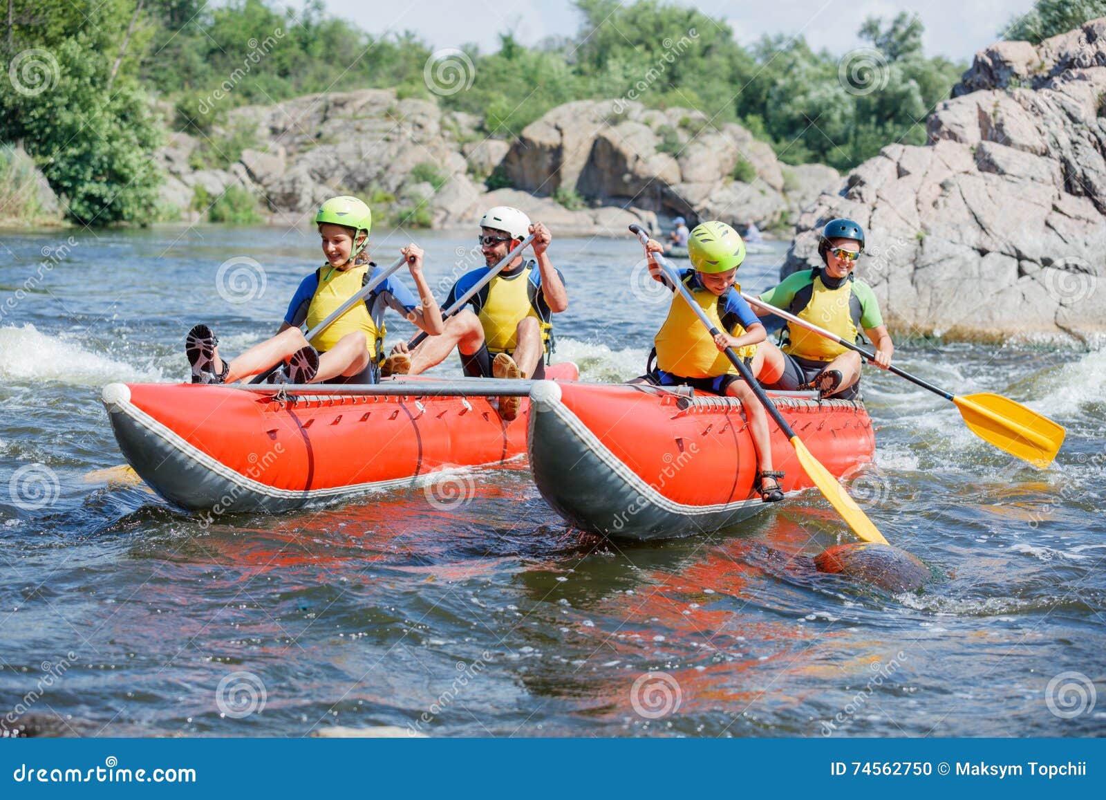 Family River Rafting stock photo. Image of activity, parents - 74562750