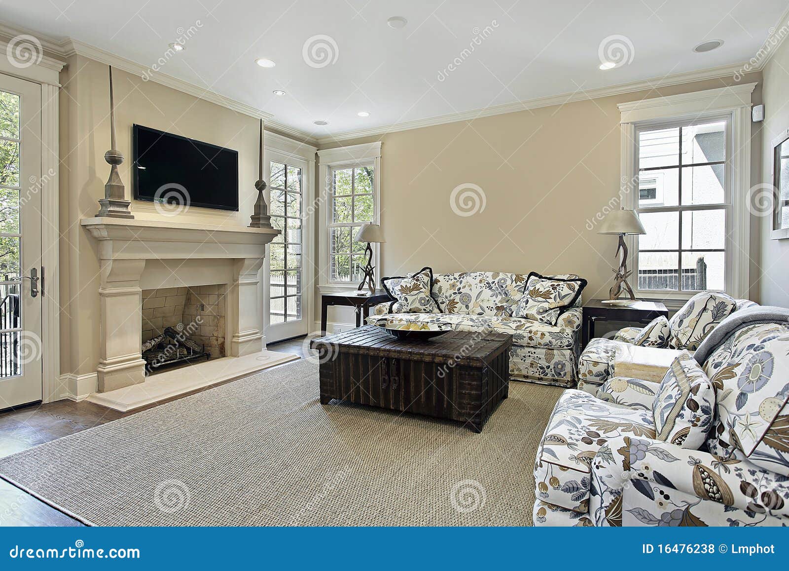 Family room with fireplace stock photo. Image of fireplace - 16476238