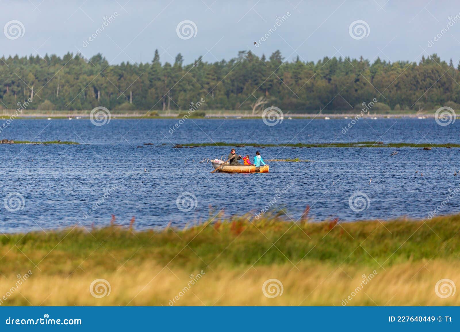 Family in a Rowboat on the Lake Stock Image - Image of boat, sitting ...