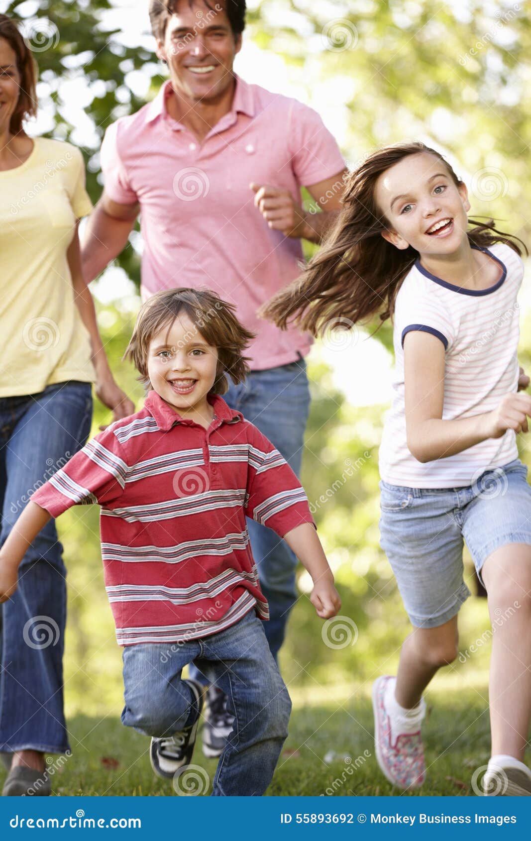 Family running in park stock photo. Image of lifestyle - 55893692