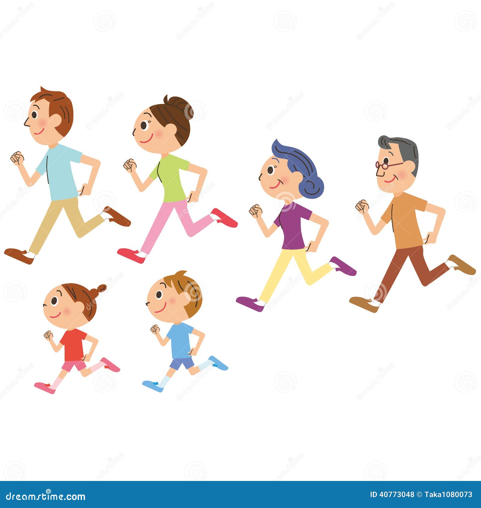 The family that, runs stock vector. Illustration of exercise - 40773048