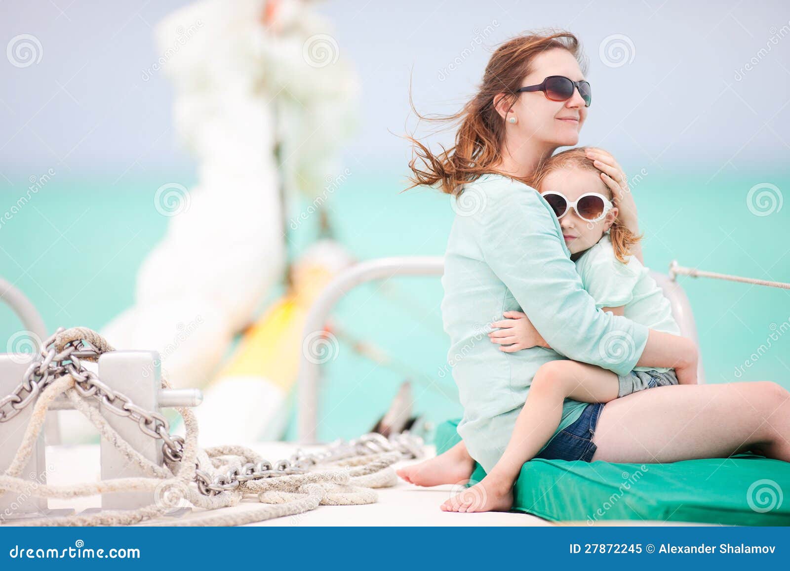 Family Sailing on a Luxury Yacht Stock Image - Image of loving, luxury ...