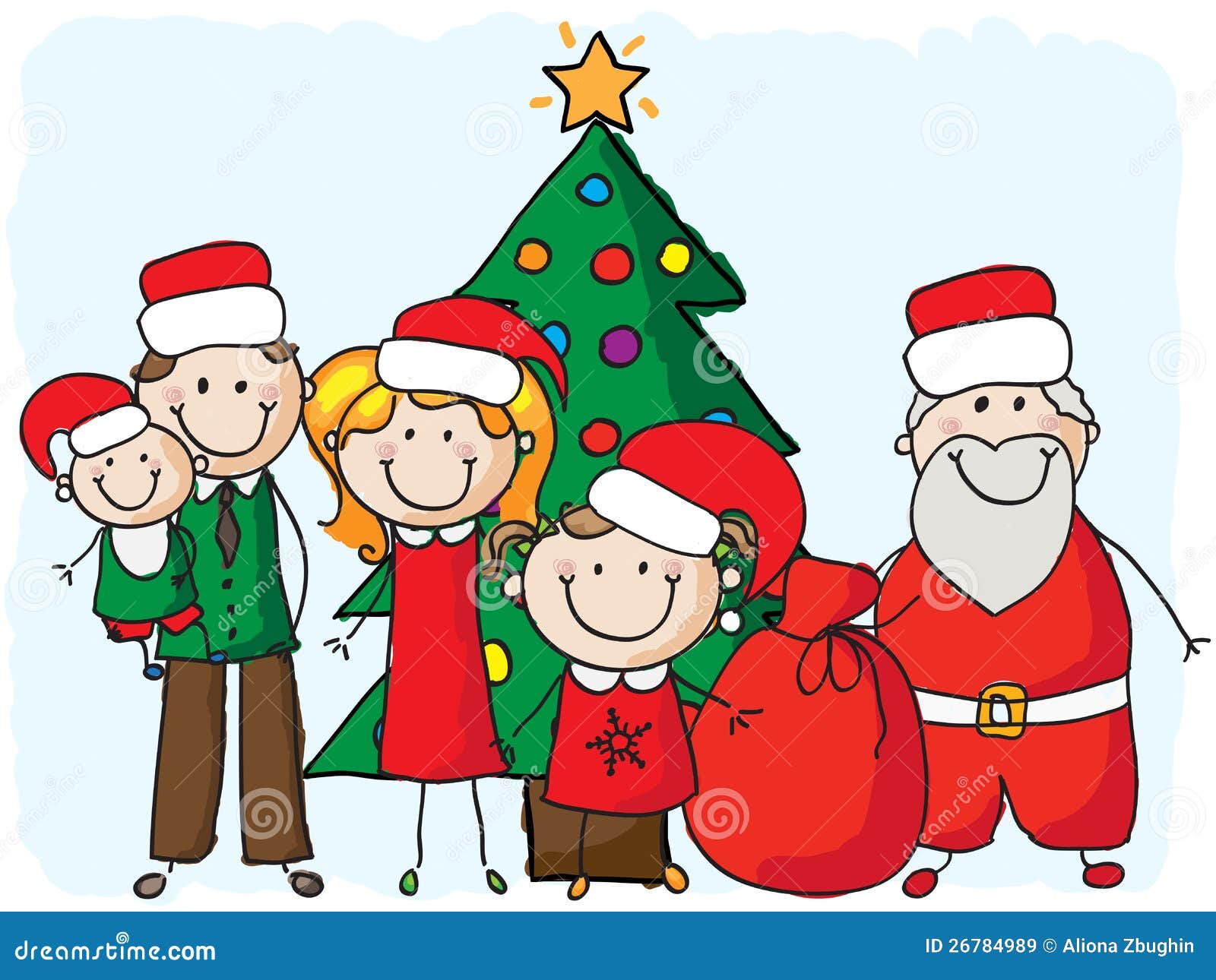 Family with santa stock vector. Illustration of father - 26784989