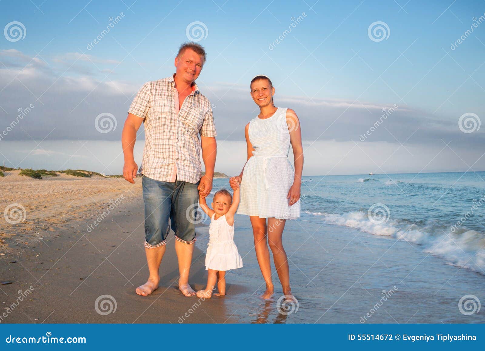 Family on the sea stock photo. Image of active, father - 55514672