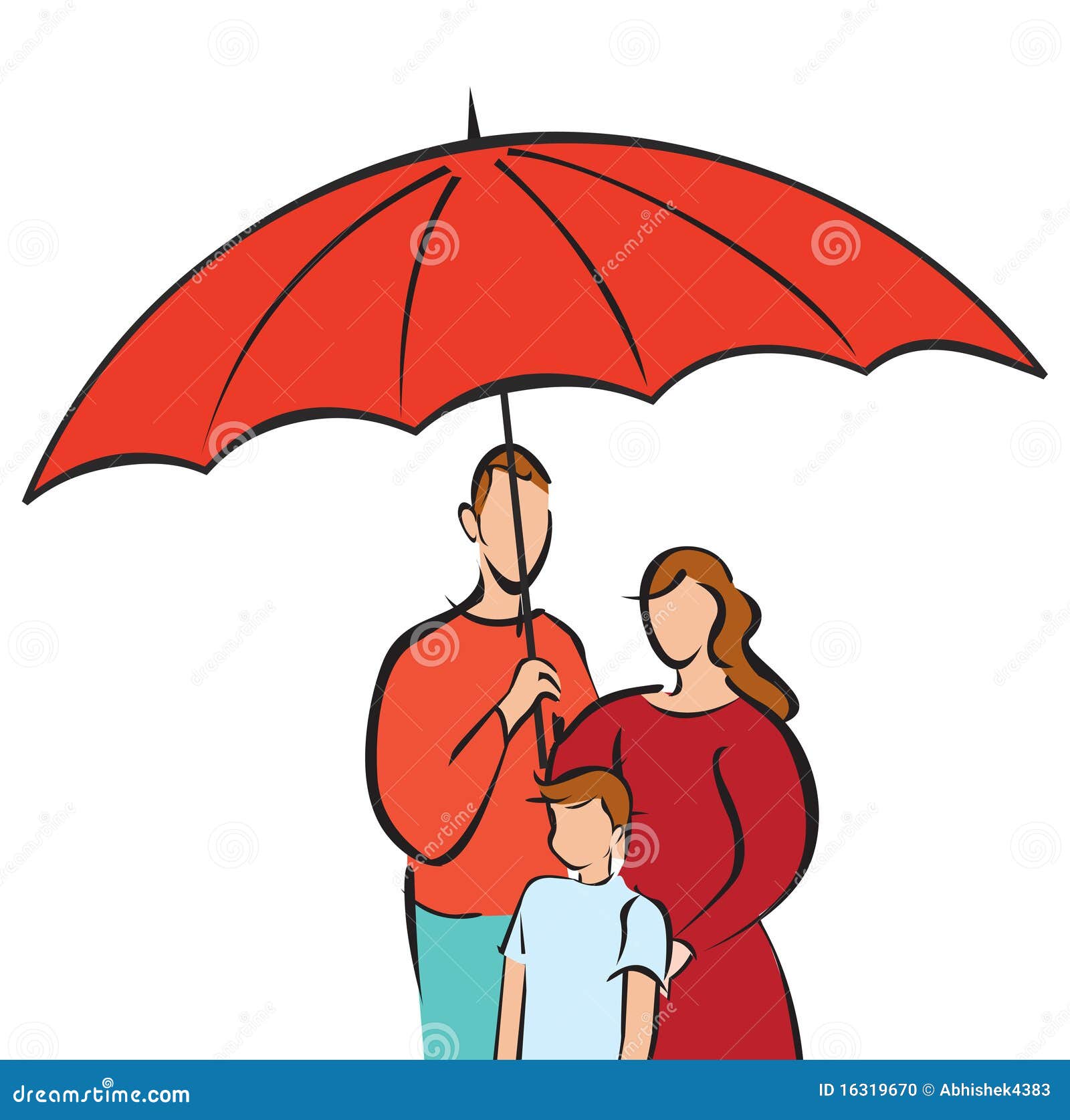 Family security stock illustration. Illustration of insurance - 16319670