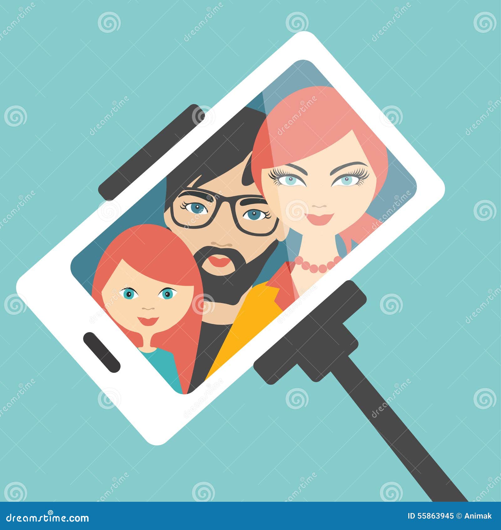 Selfie Photo For Social Media. Vector Simple. Phone Snap. Stickman No ...