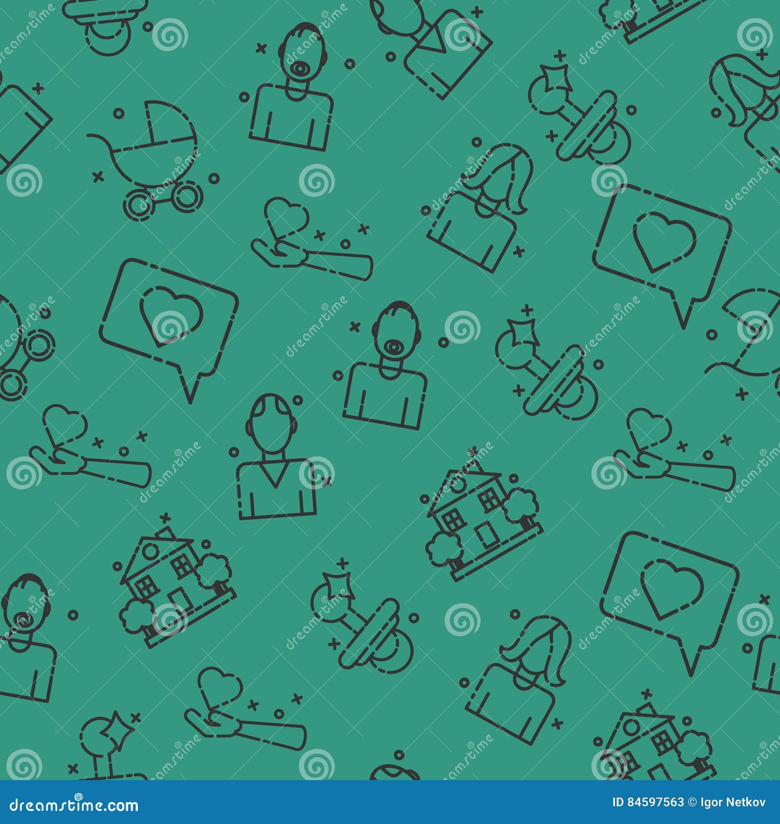 Family set pattern stock vector. Illustration of homes - 84597563