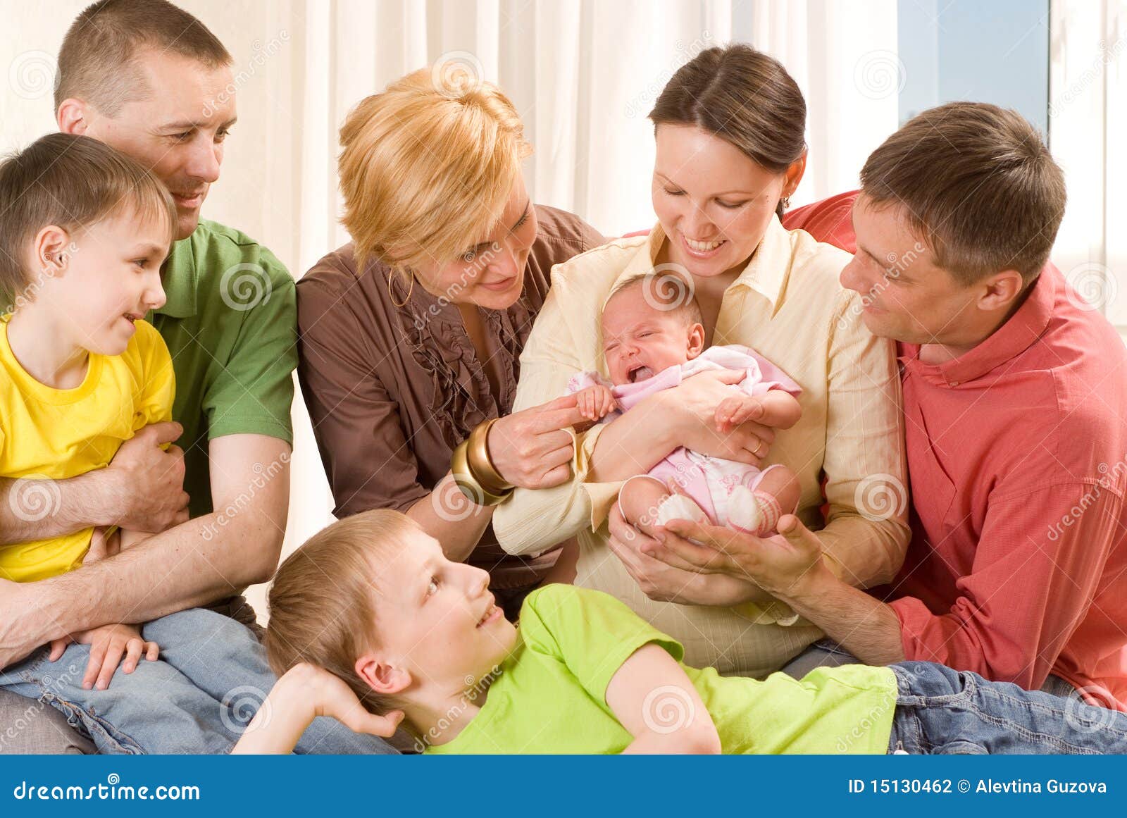 Family of seven people stock photo. Image of play, couple - 15130462