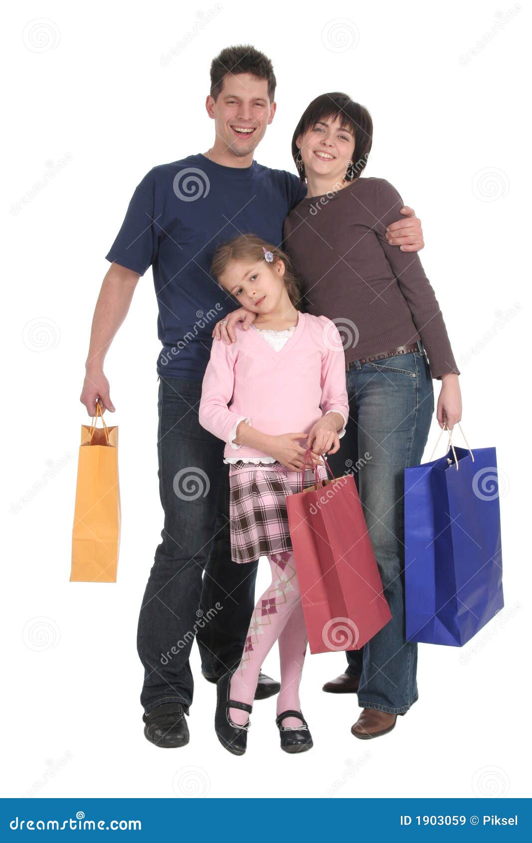 Family Shopping stock image. Image of kids, isolated, relationship ...