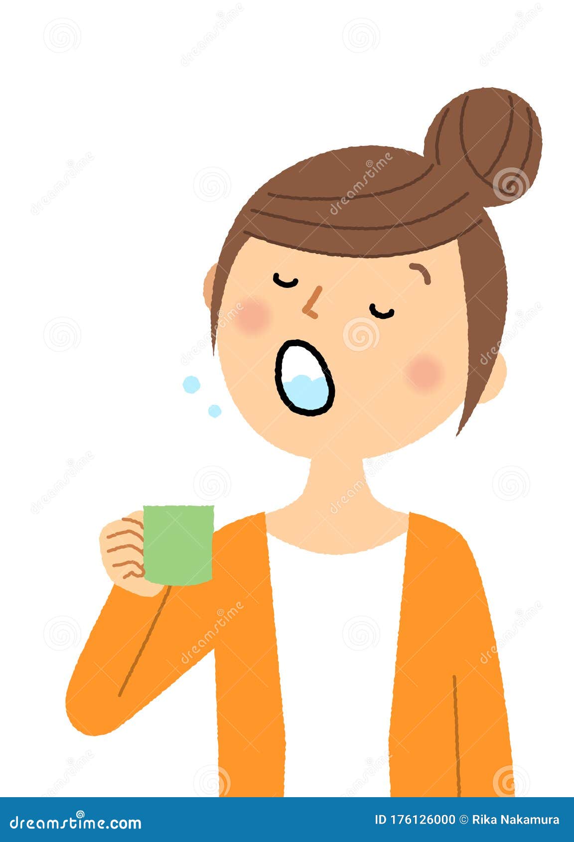 Illustration of a Young Woman Gargle. Stock Vector - Illustration of ...