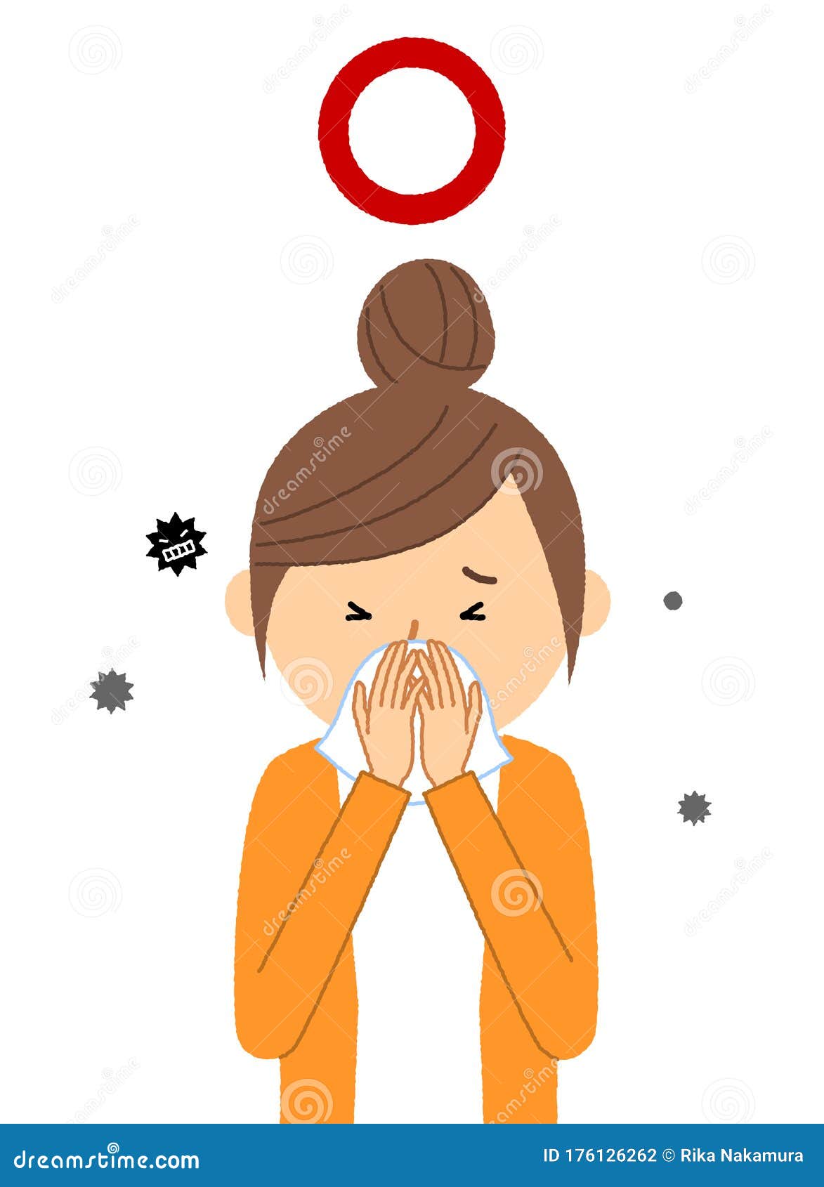 It is an Illustration of an Young Woman Who is in Poor Health. Stock ...