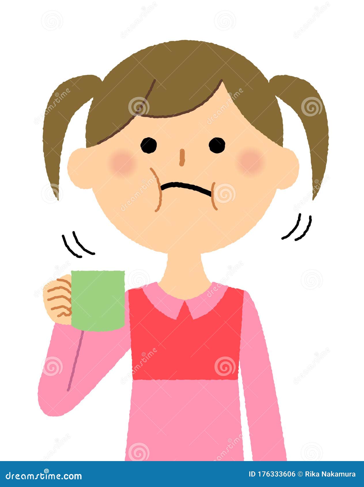 Illustration of a Girl Gargle Stock Vector - Illustration of fungus ...
