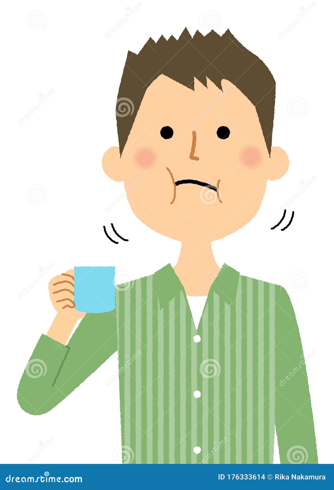 Illustration of a Young Man Gargle Stock Vector - Illustration of ...