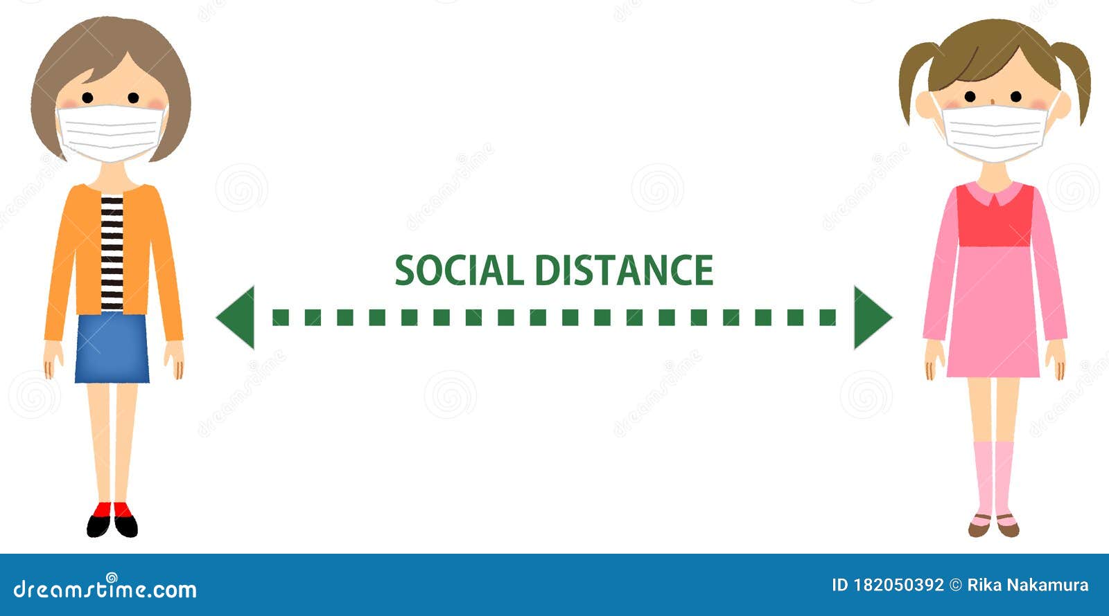 Illustration of Children Keeping a Social Distance. Stock Vector ...