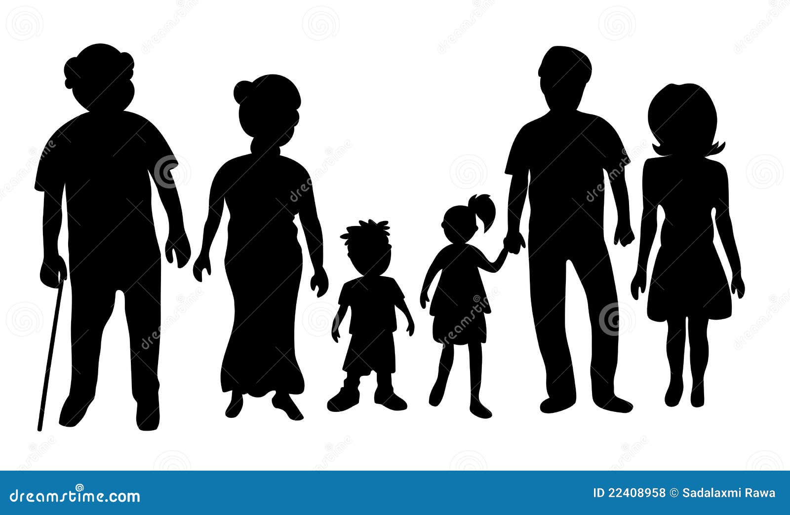 Family silhouette stock vector. Illustration of mother - 22408958