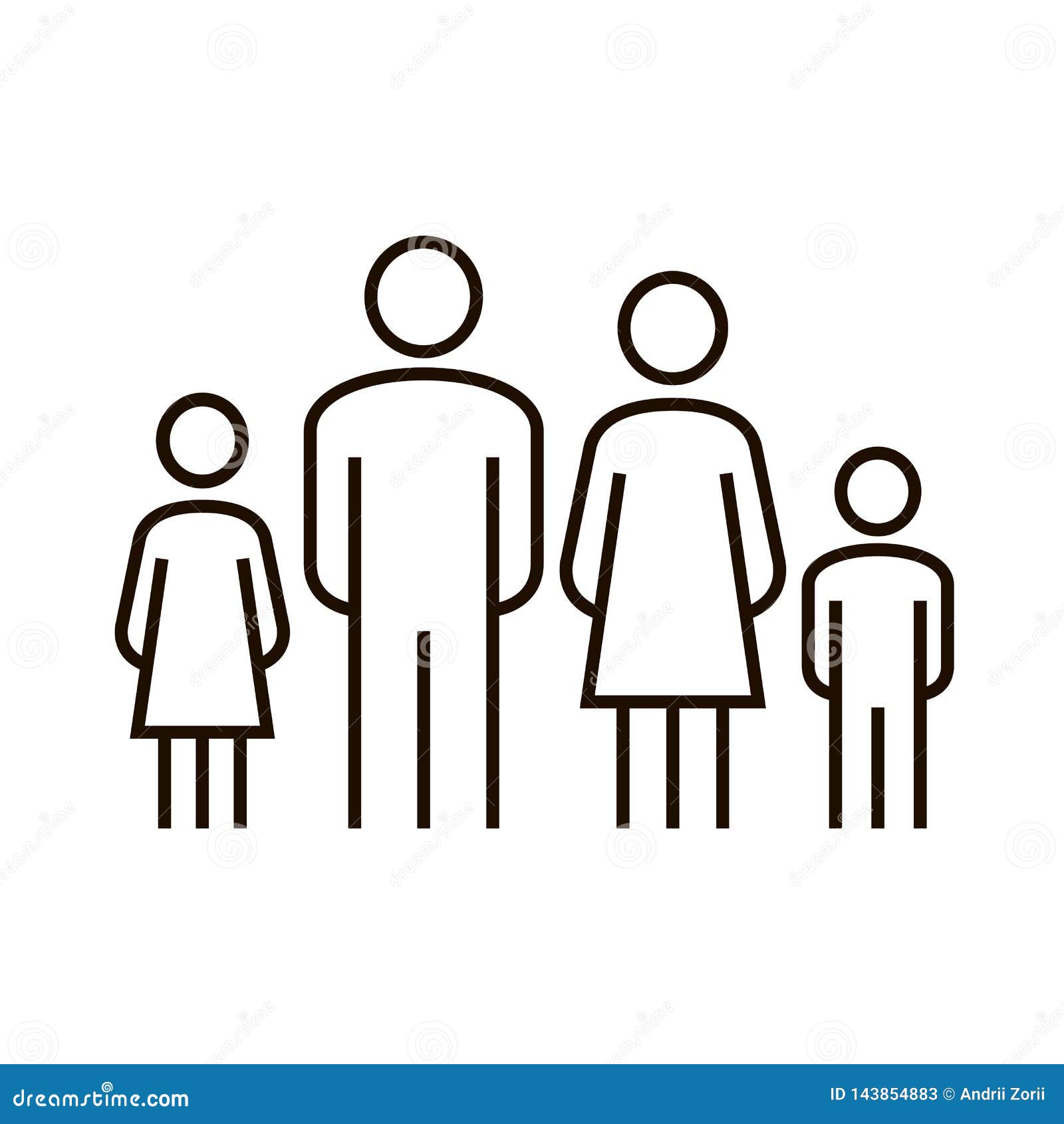 Family Silhouette Icon. Vector Isolated Simple Family Flat Design ...