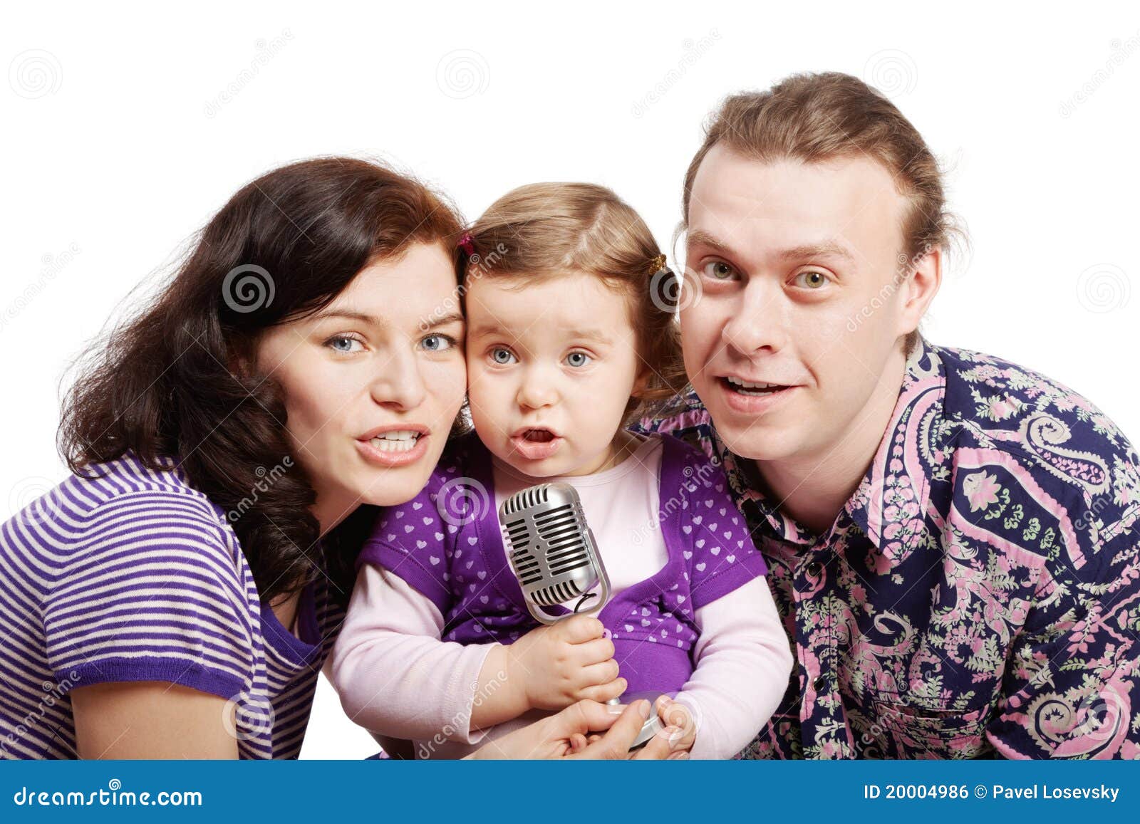 Family Sing into Microphone Stock Photo - Image of female, love: 20004986