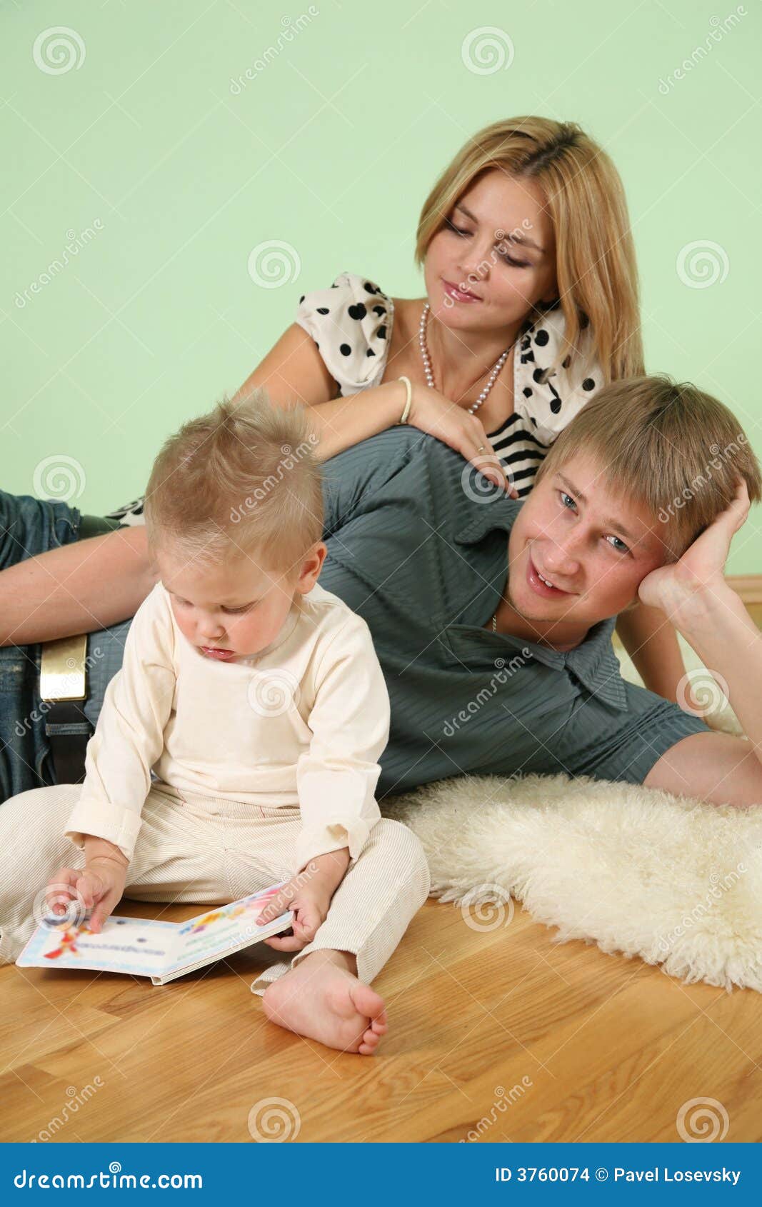Family Sit in the Room on Floor 3 Stock Photo - Image of girl, baby ...