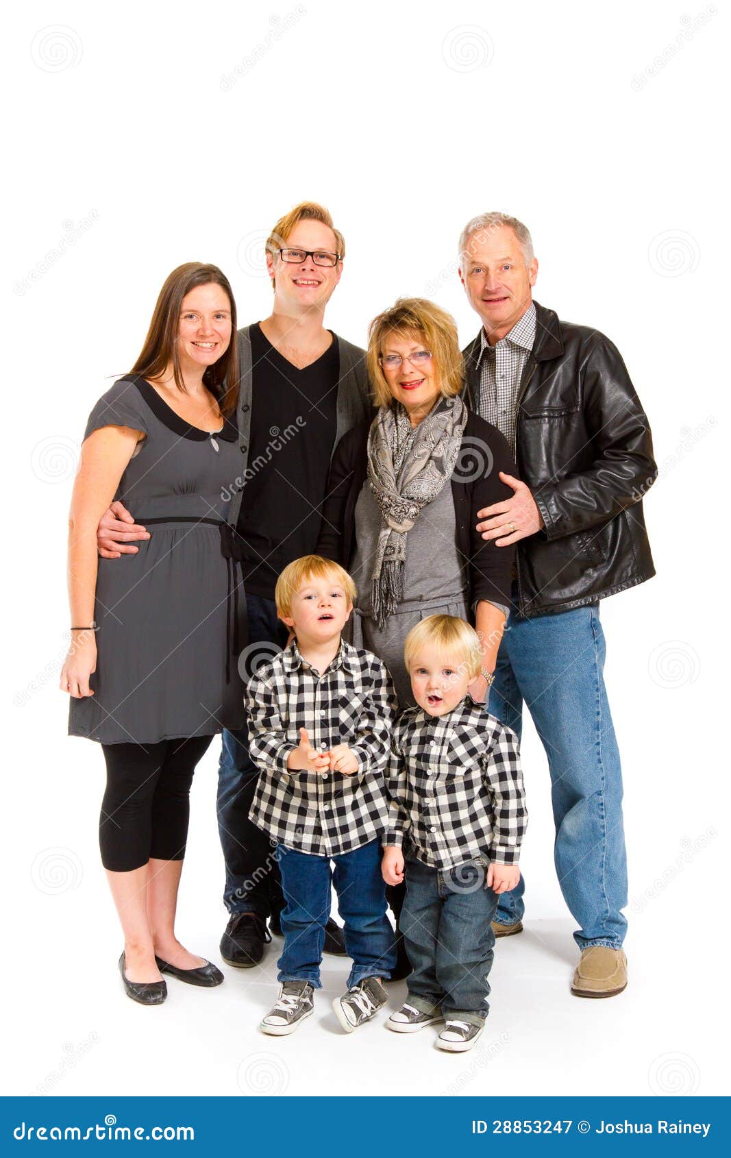 Family of Six Isolated stock image. Image of grandson - 28853247