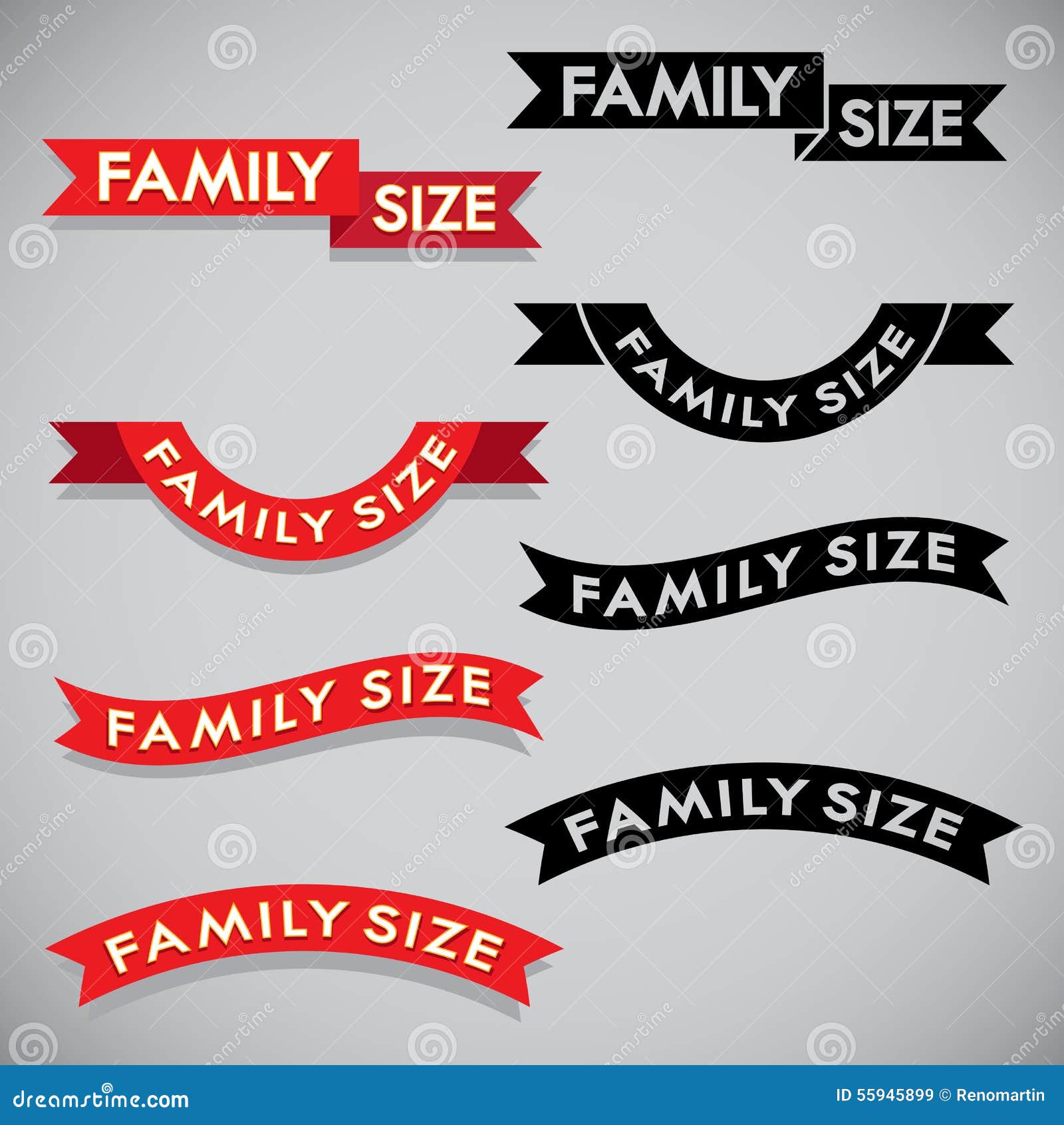 Set Of Family Size Icons, Seal And Corners Vector Illustration ...