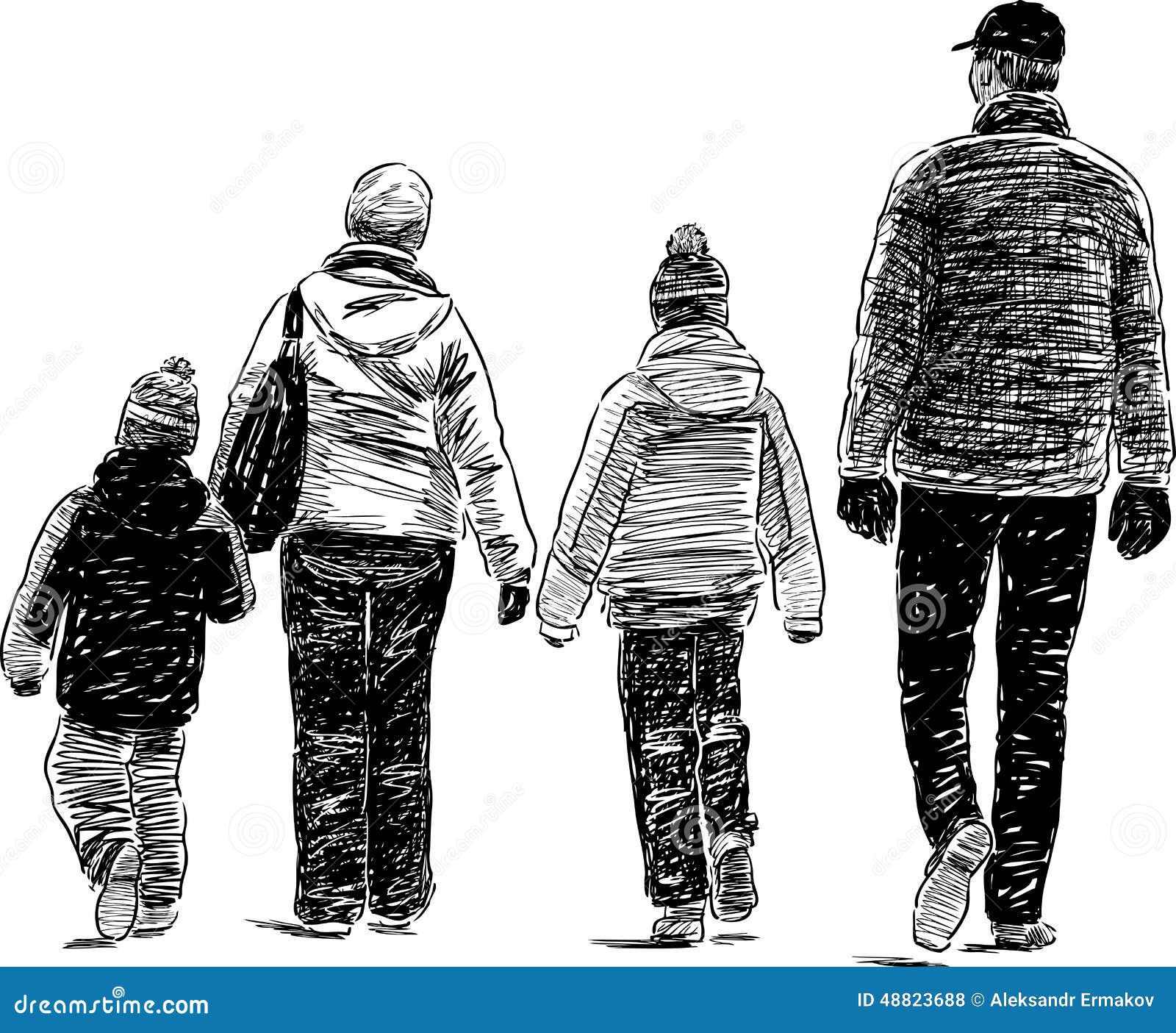 Family sketch stock vector. Illustration of young, hand - 48823688