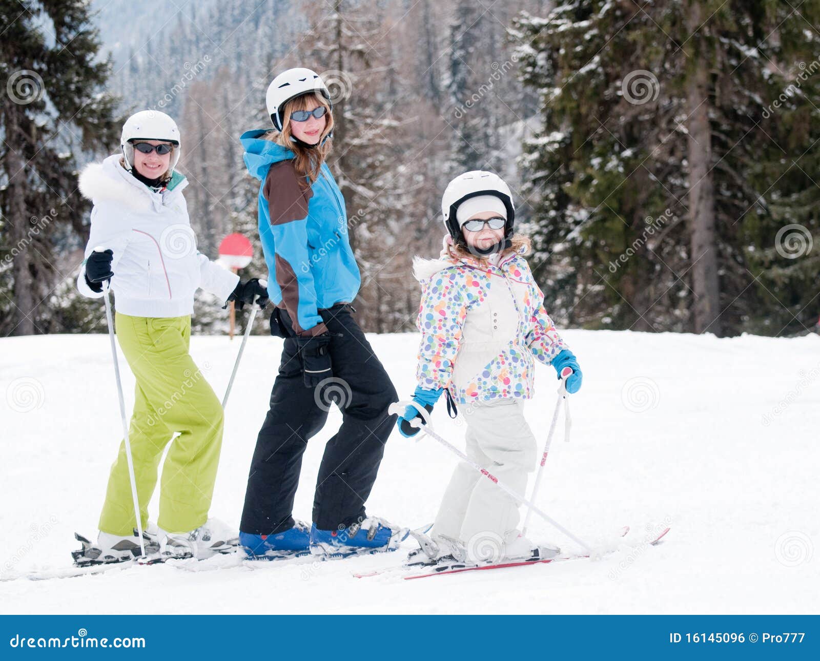 Family skiing stock photo. Image of summit, family, child - 16145096