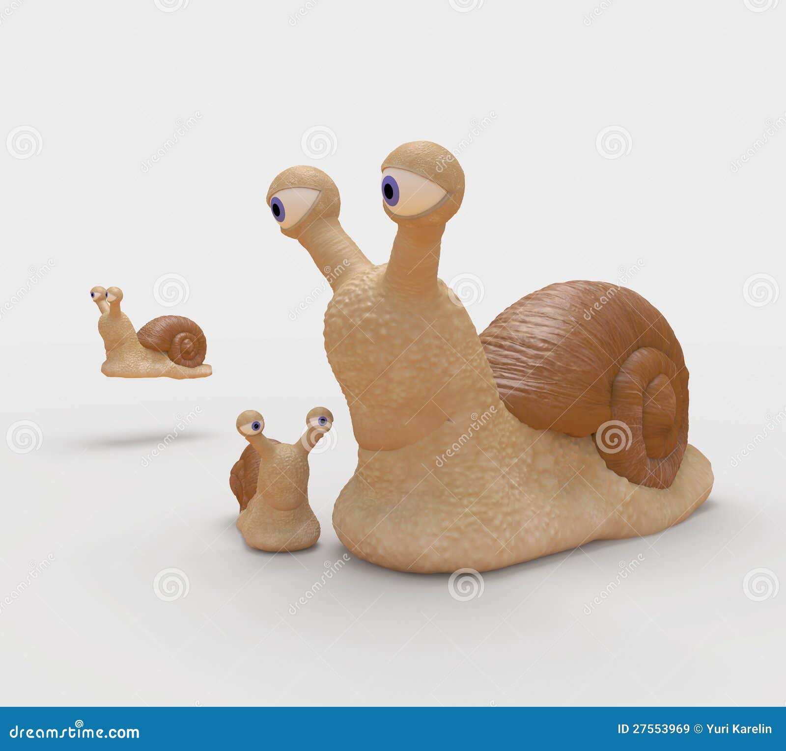 Family of snails on walk. stock illustration. Illustration of fauna ...