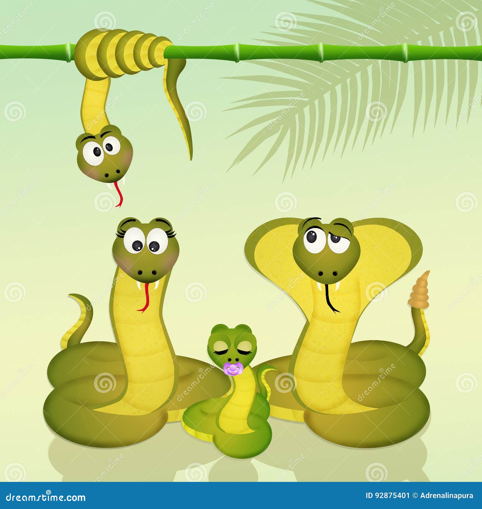 Family of snakes stock illustration. Illustration of palm - 92875401